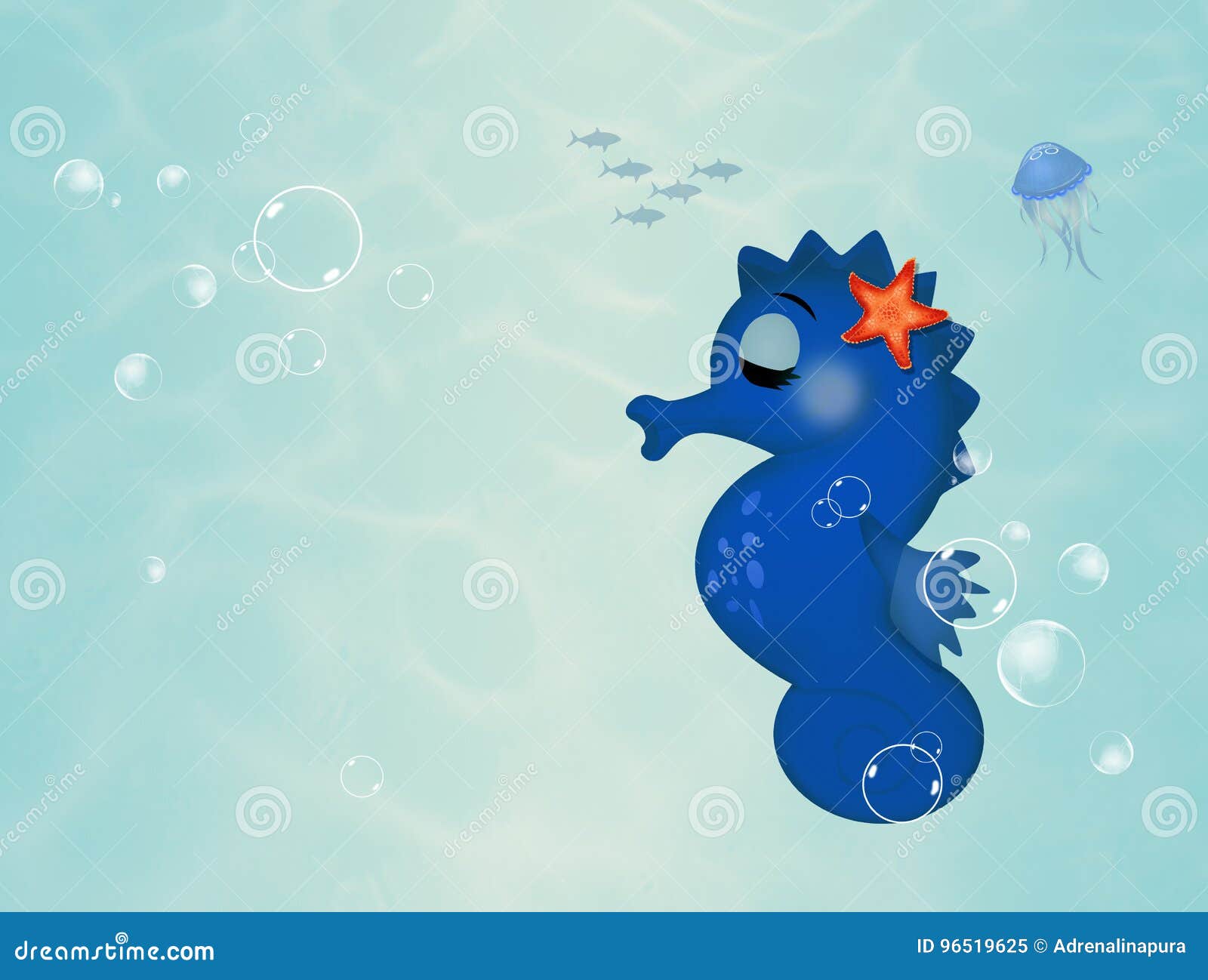 Funny Seahorse To the Seabed Stock Illustration - Illustration of ...