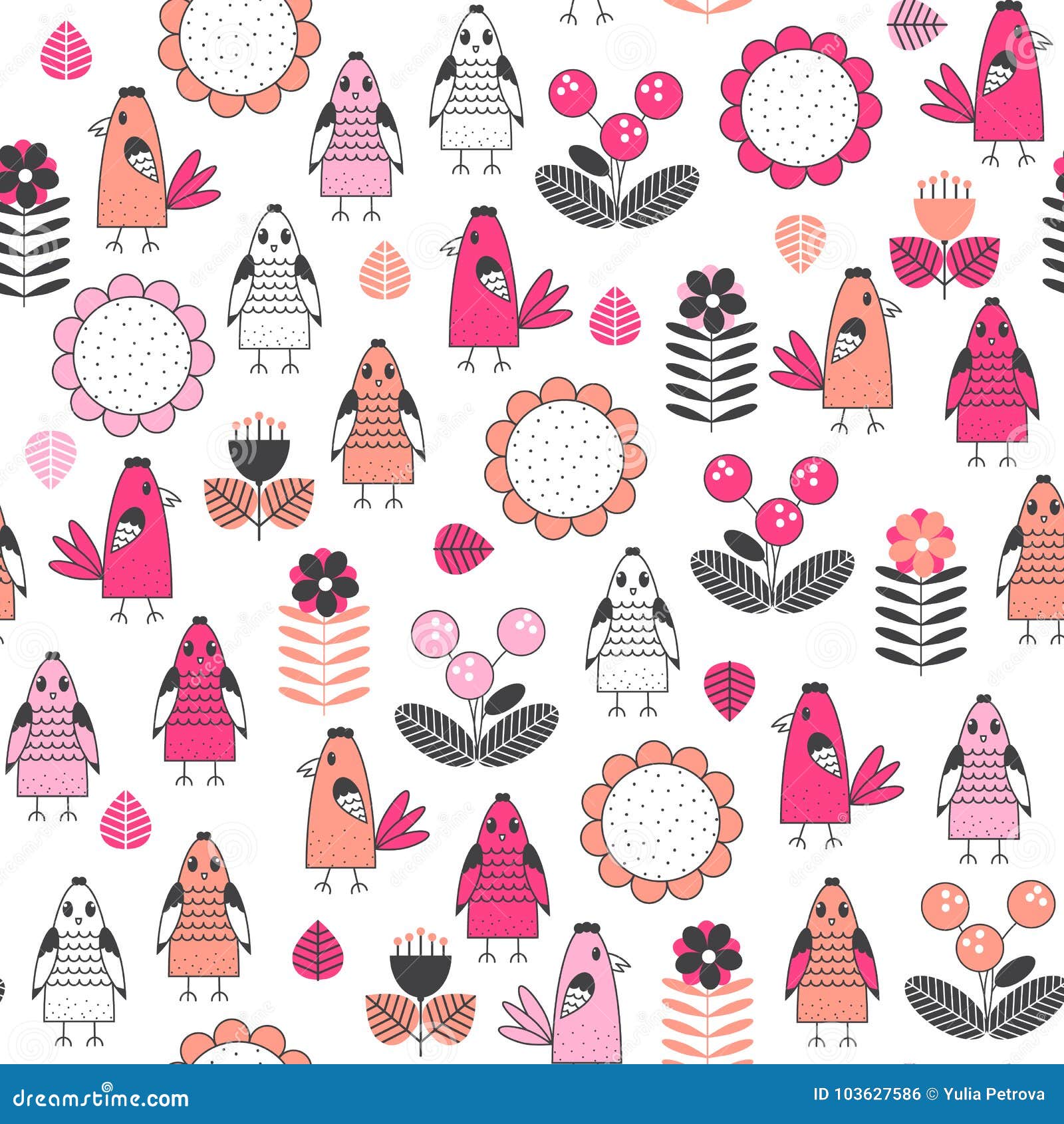 Funny Seamless Pattern with Chicken Stock Vector - Illustration of ...