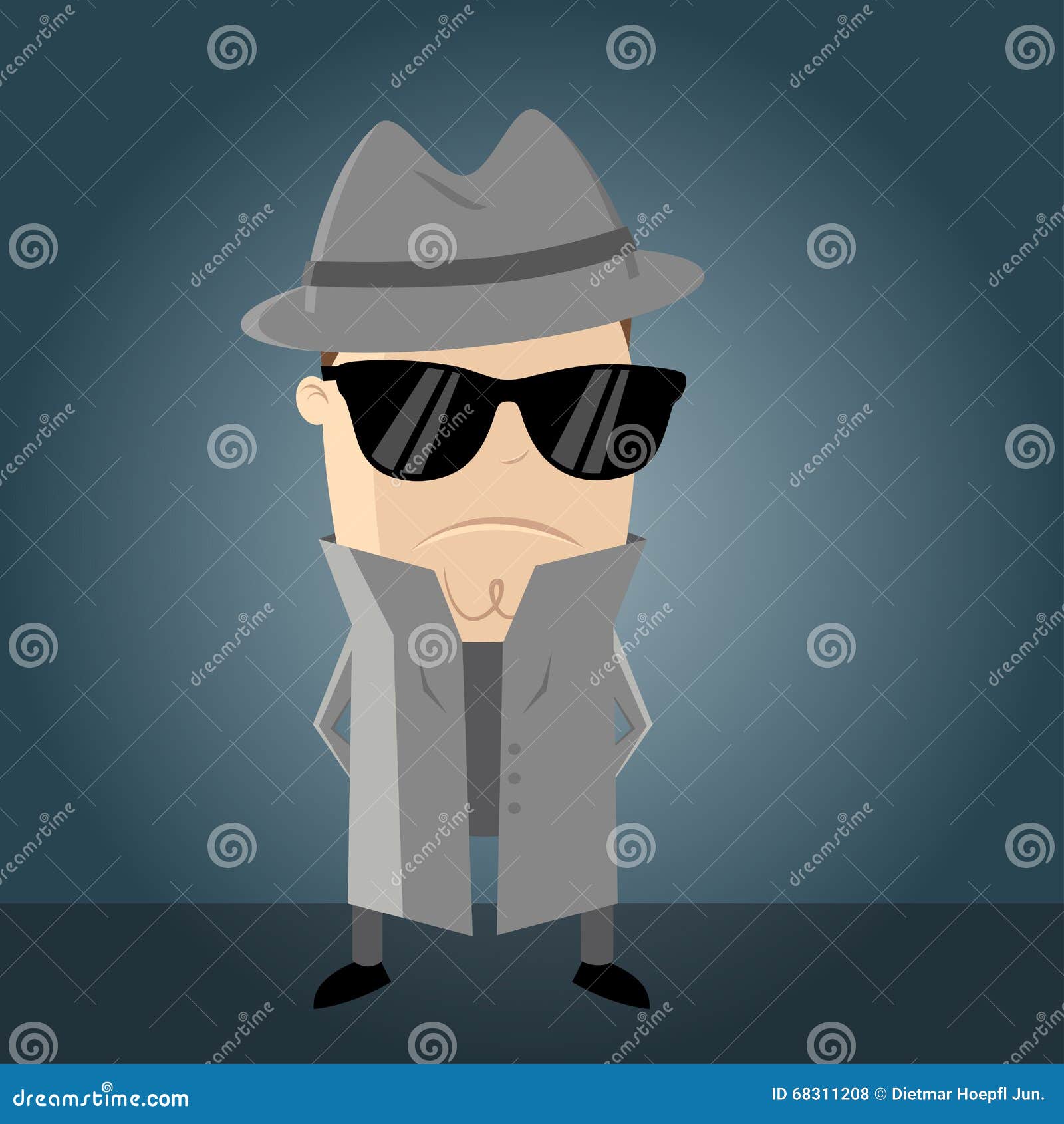 Secret Agent With Plans Vector Illustration | CartoonDealer.com #40862886