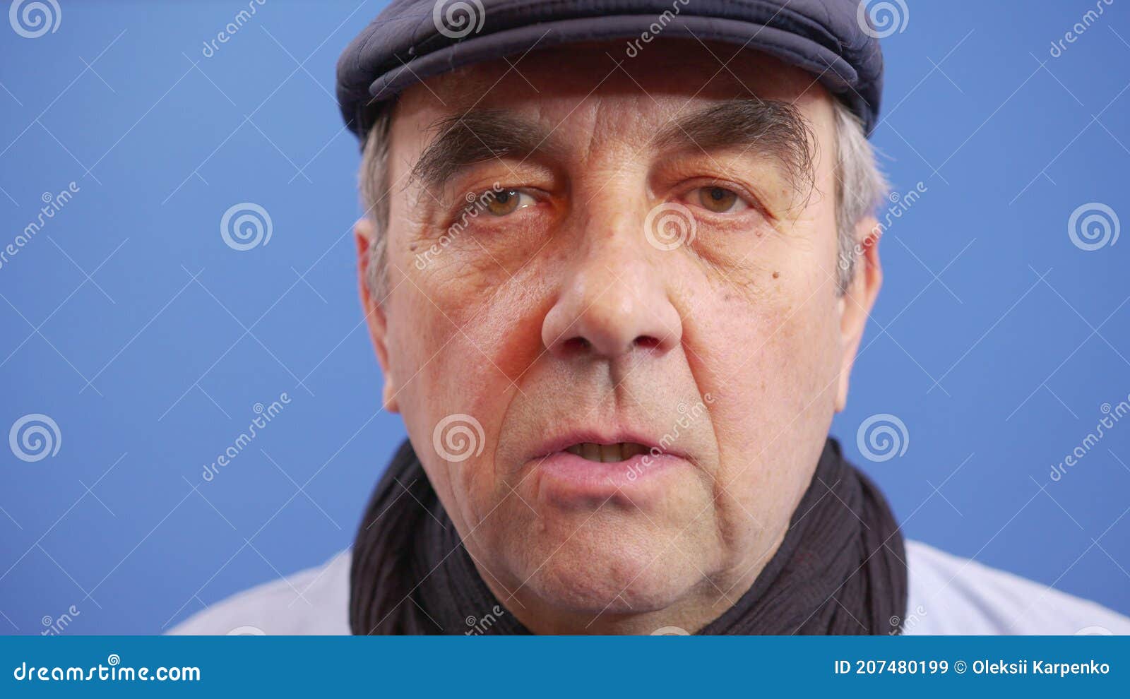 Funny Senior Old Man Using Magnifying Glass. Stock Video - Video of ...