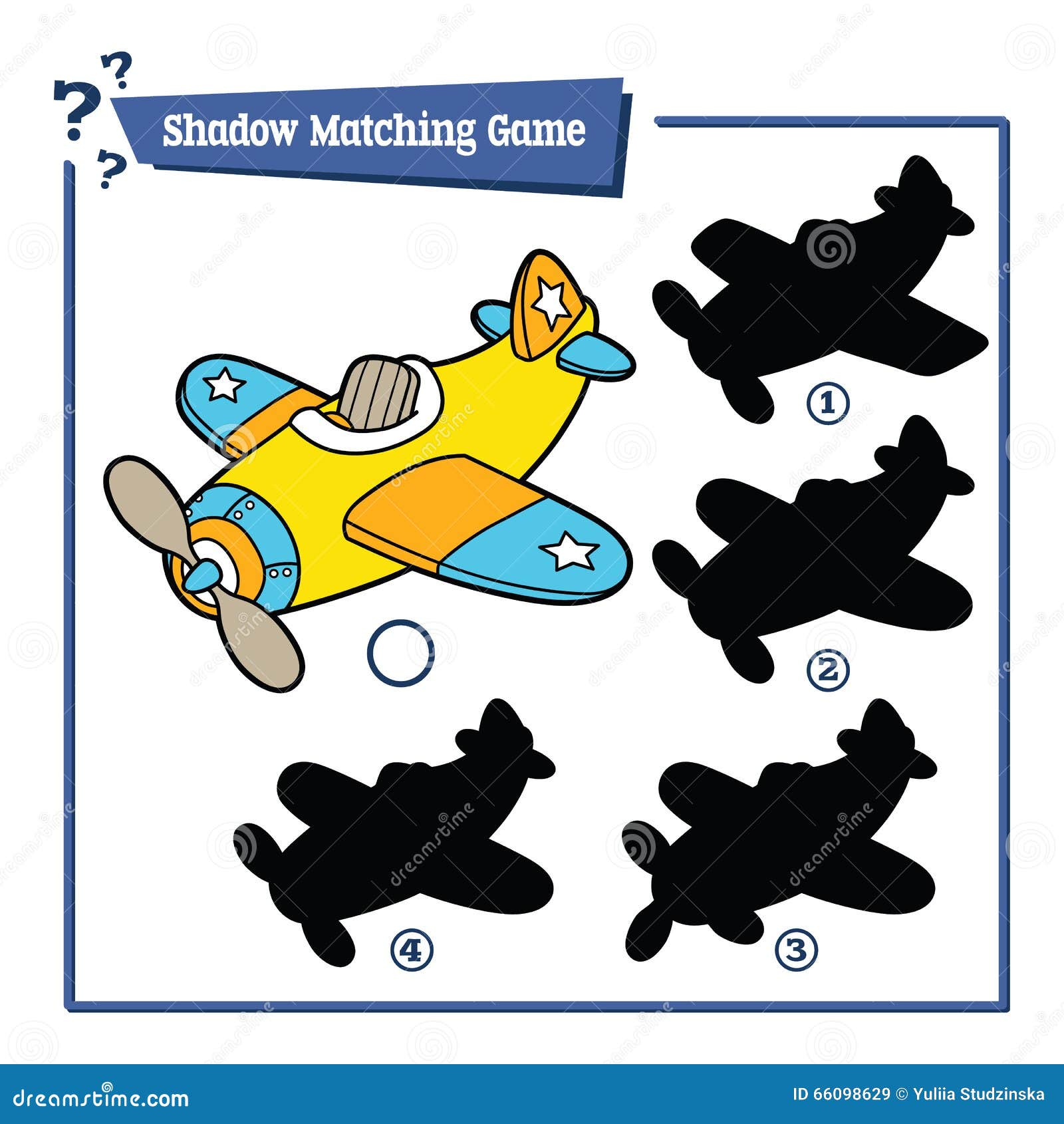 Funny shadow plane game. stock vector. Illustration of shadow - 66098629