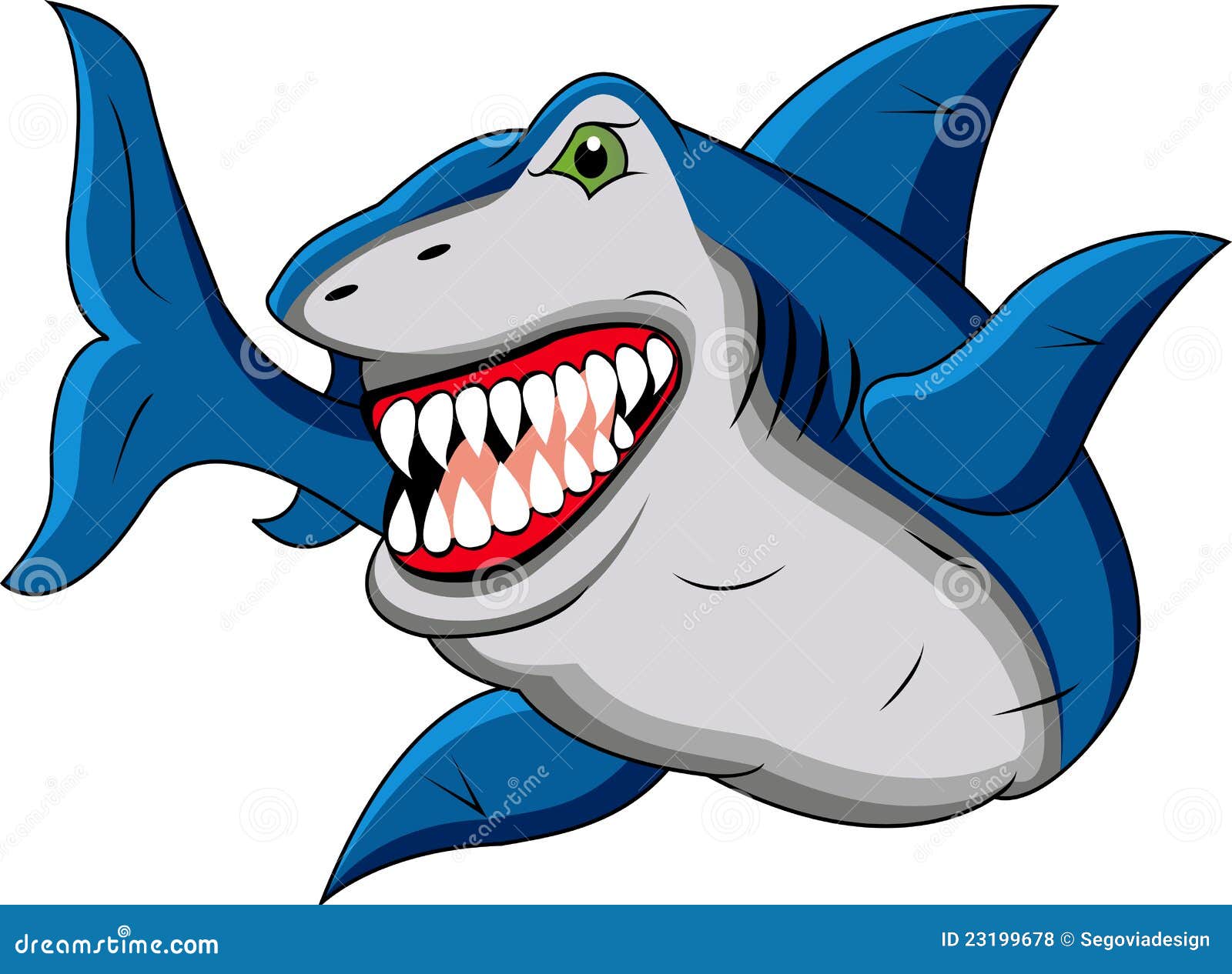 Funny shark cartoon stock vector. Illustration of fish - 23199678