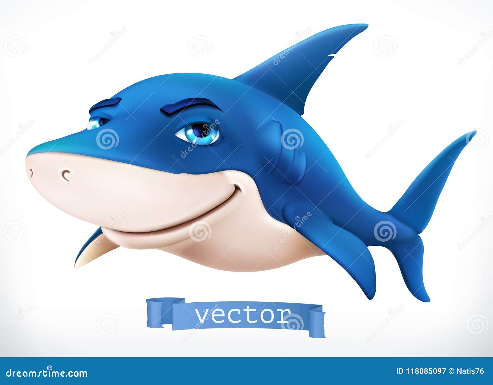 Funny Shark Cartoon Vector Illustration | CartoonDealer.com #23104868