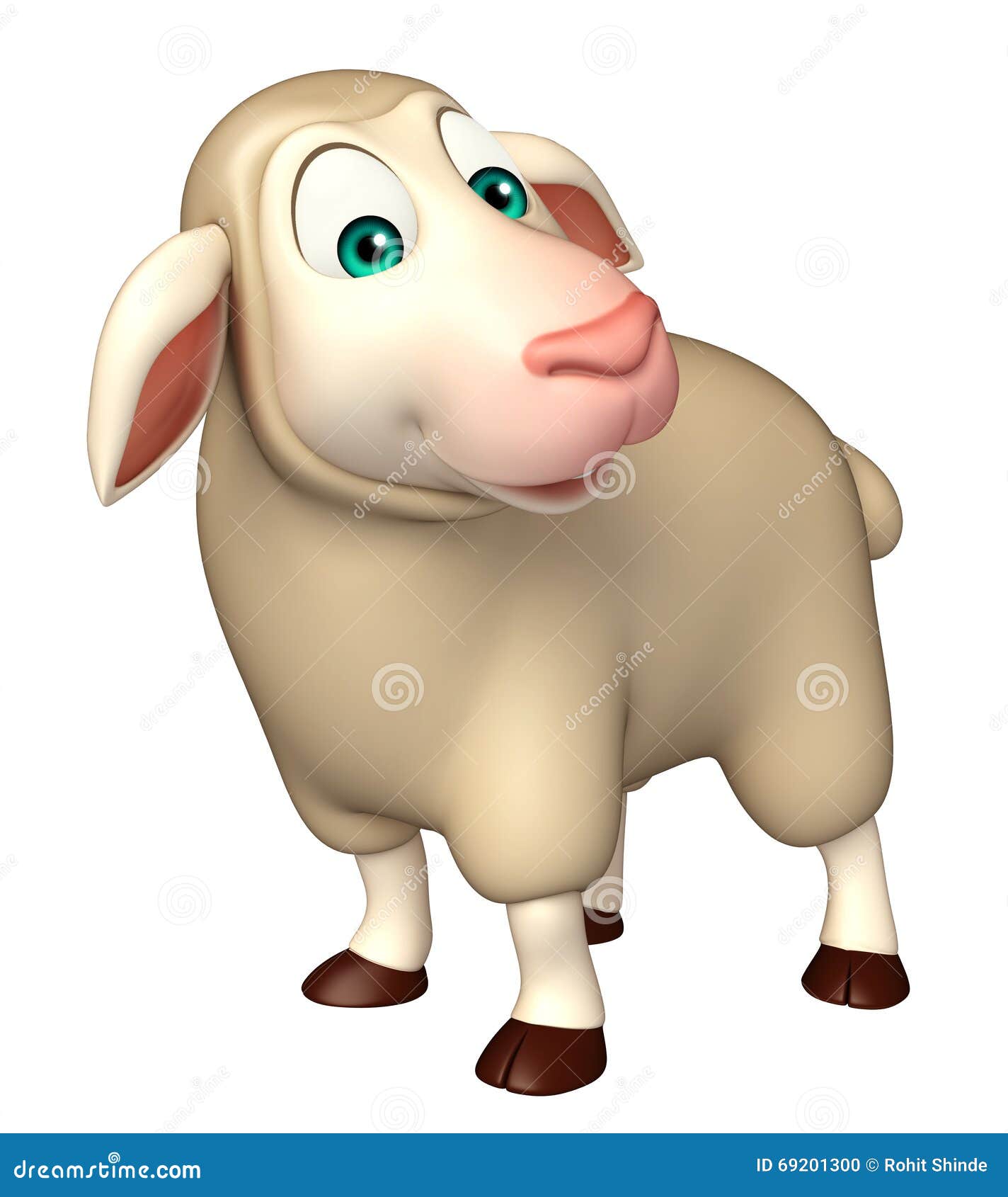 Funny Sheep Cartoon Character Stock Illustration - Illustration of ...