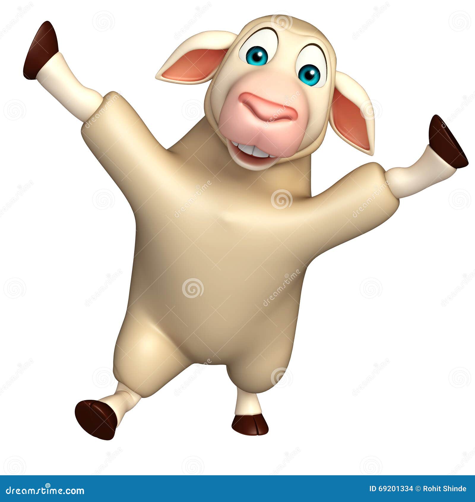 Funny Sheep Cartoon Character Stock Illustration - Illustration of ...