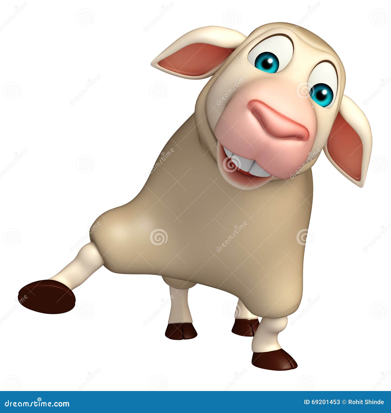 Funny Sheep Cartoon Character Stock Illustration - Illustration of ...