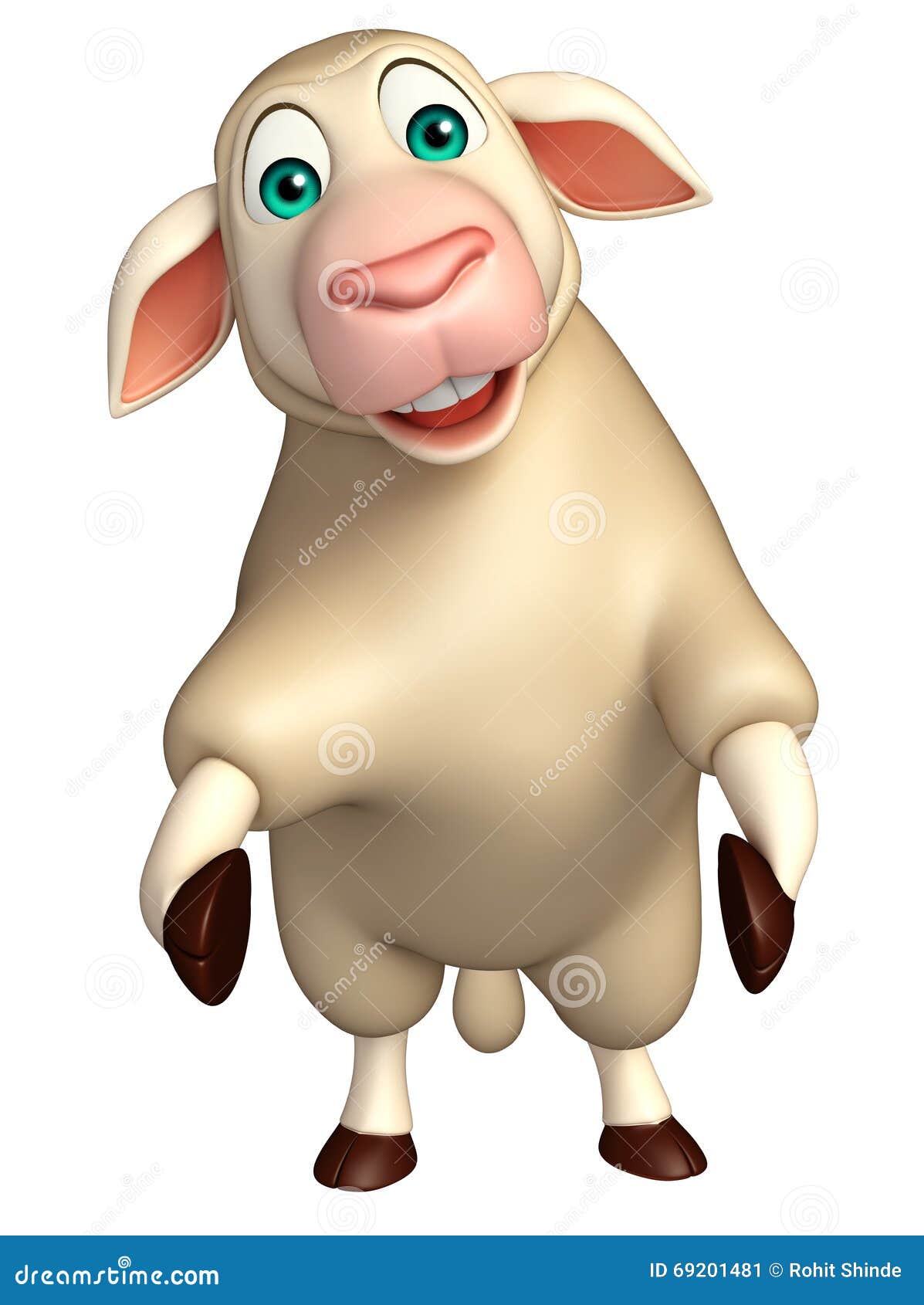 Funny Sheep Cartoon Character Stock Illustration - Illustration of horn ...