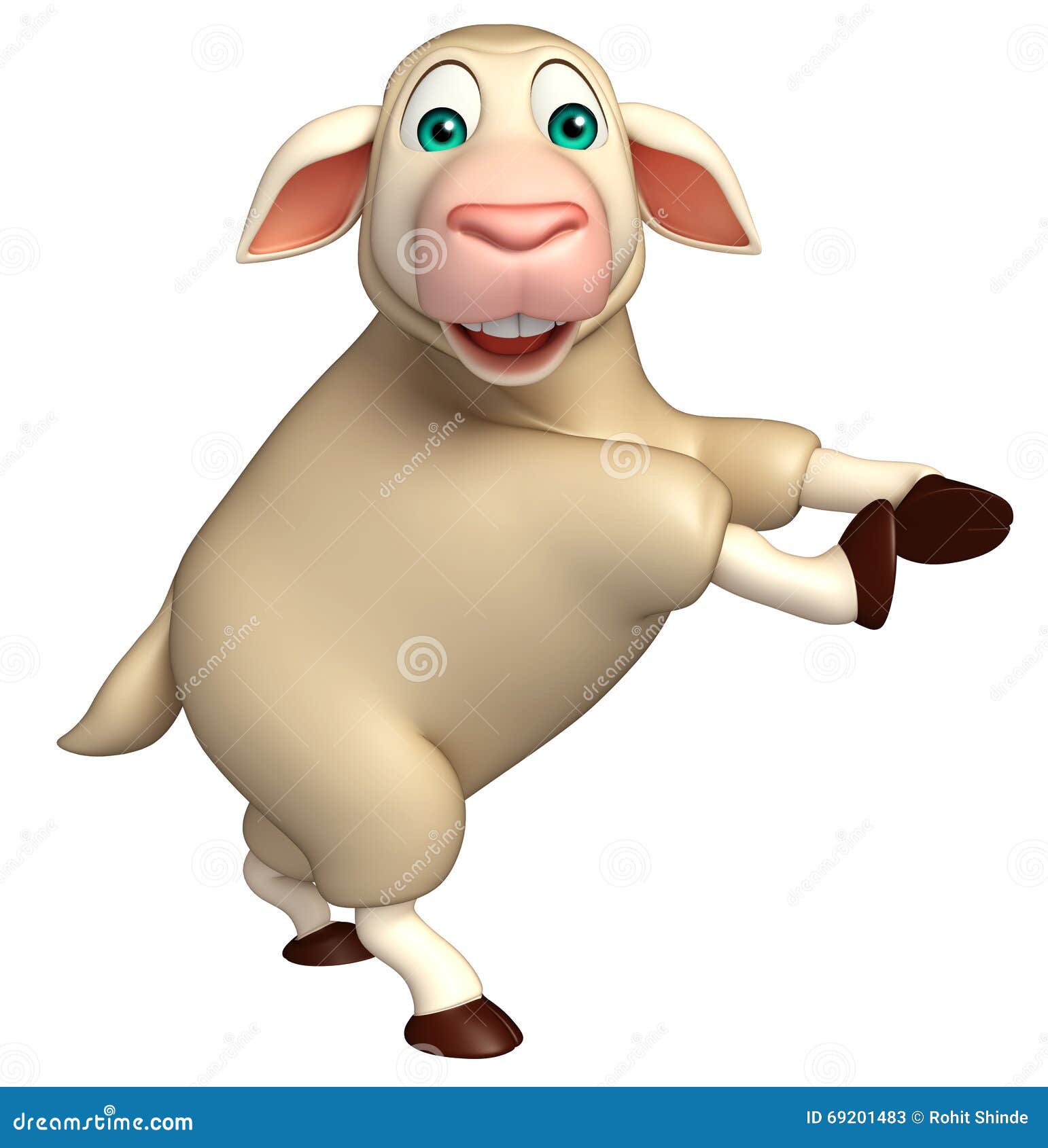 Funny Sheep Cartoon Character Stock Illustration - Illustration of farm ...