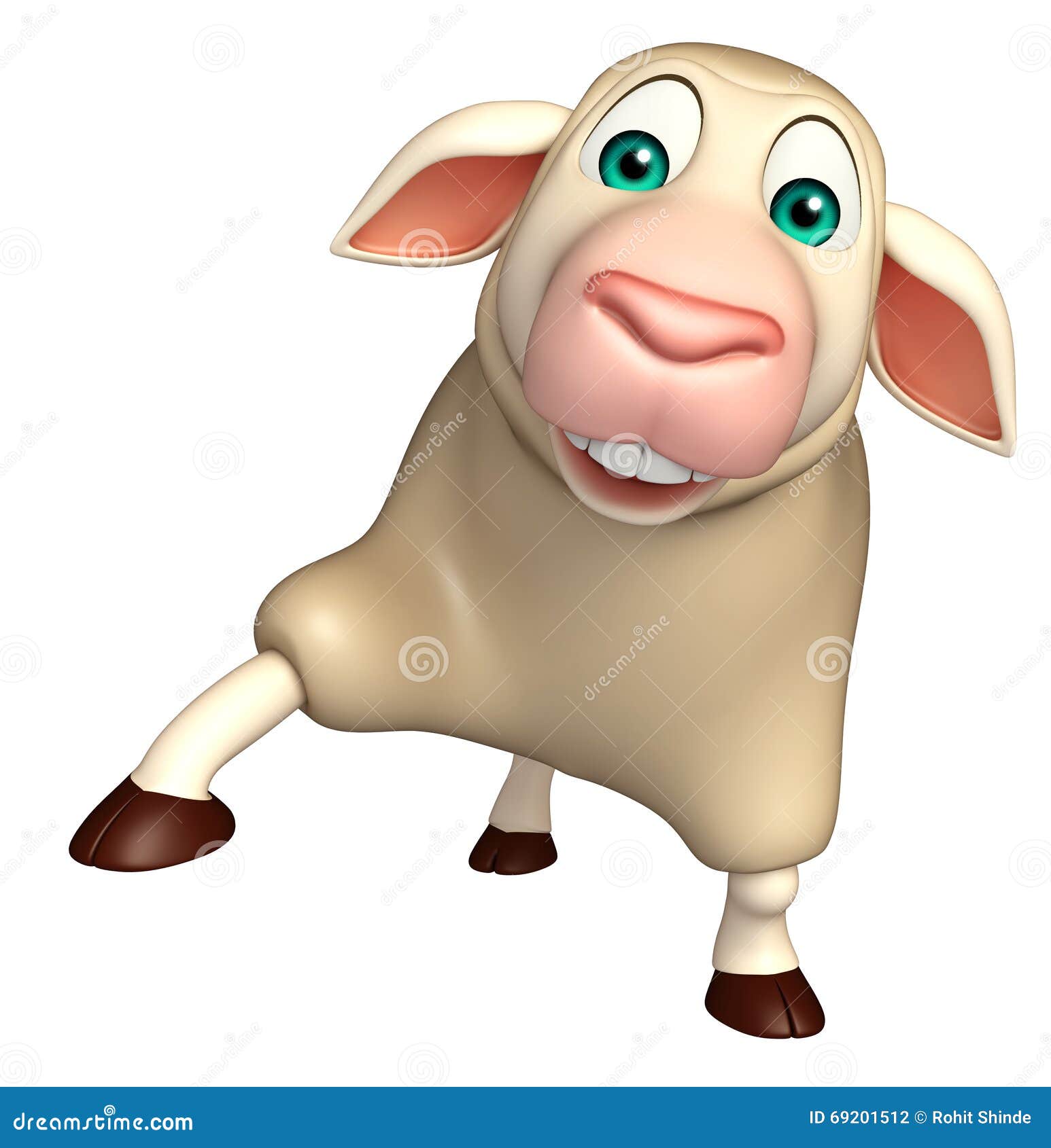 Funny Sheep Cartoon Character Stock Illustration - Illustration of ...