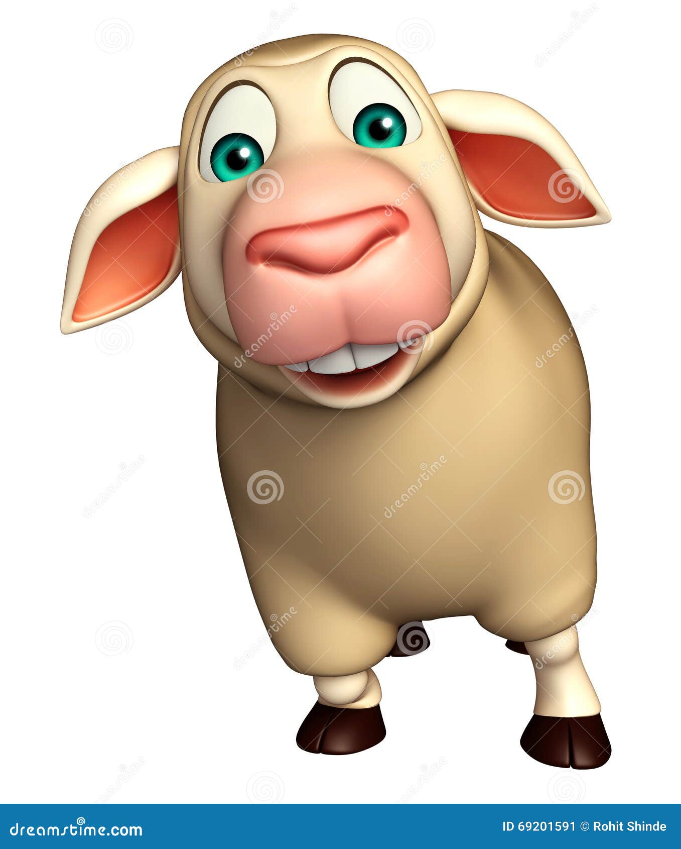 Funny Sheep Cartoon Character Stock Illustration - Illustration of toon ...