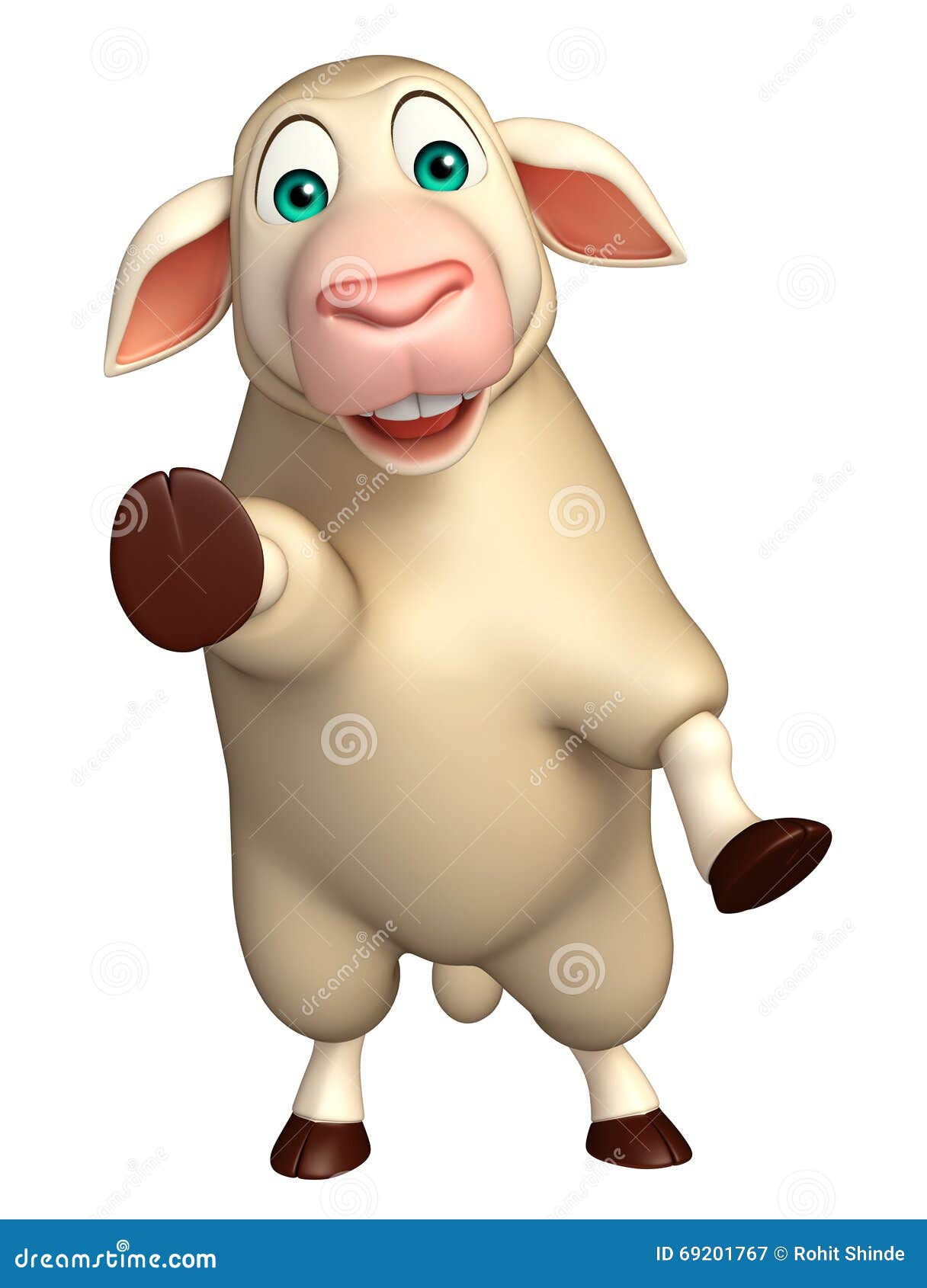 Funny Sheep Cartoon Character Stock Illustration - Illustration of cute ...