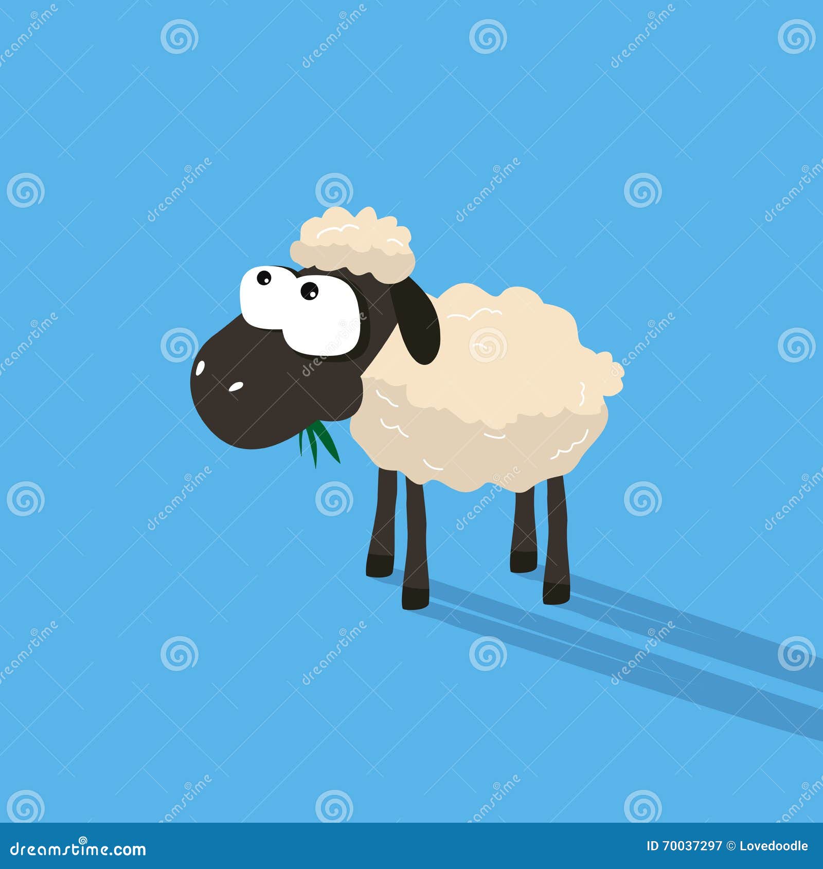 Funny Sheep Cartoon with Silly Face Stock Illustration - Illustration ...