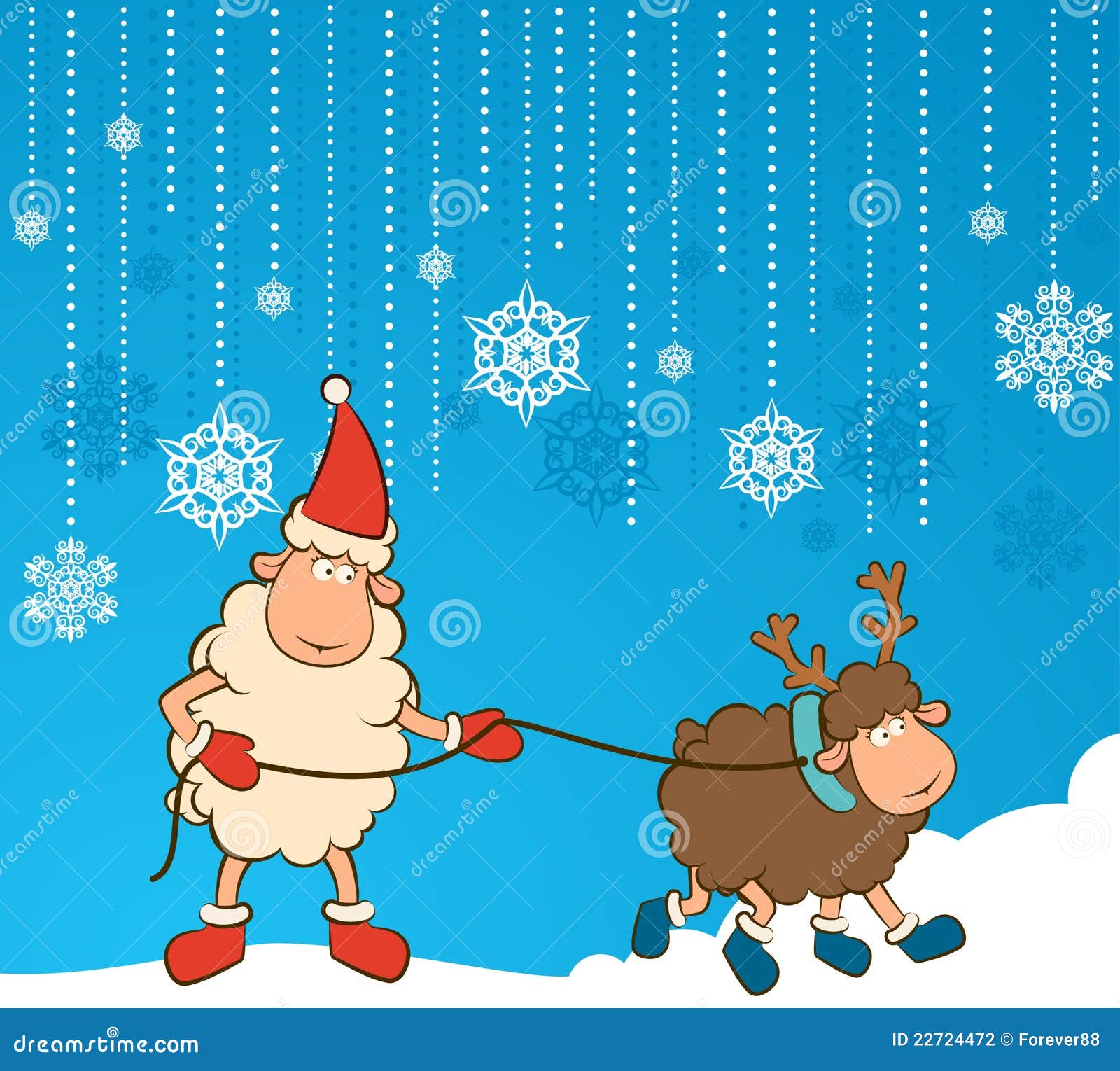 Funny sheep with deer. stock illustration. Illustration of funny - 22724472