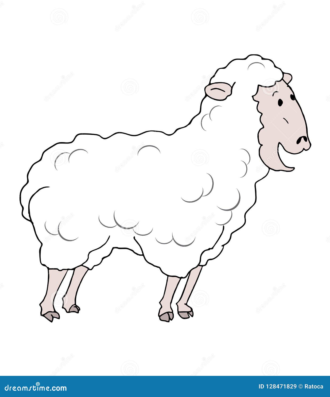 Funny sheep draw stock vector. Illustration of animal - 128471829