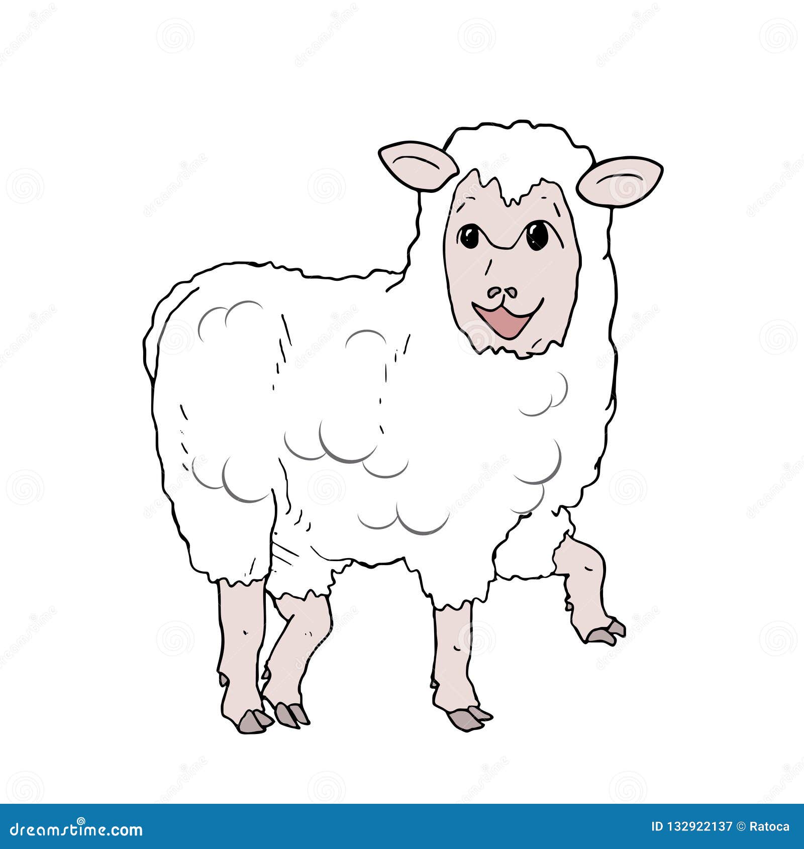 Funny sheep draw stock vector. Illustration of joking - 132922137