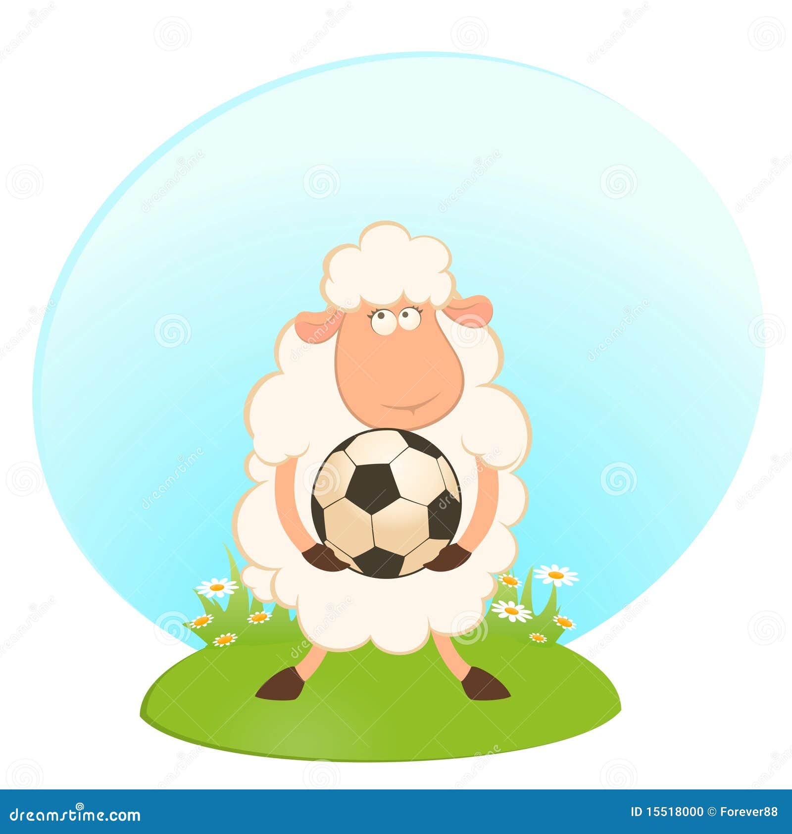 Funny Sheep Play in Football Stock Vector - Illustration of friend ...