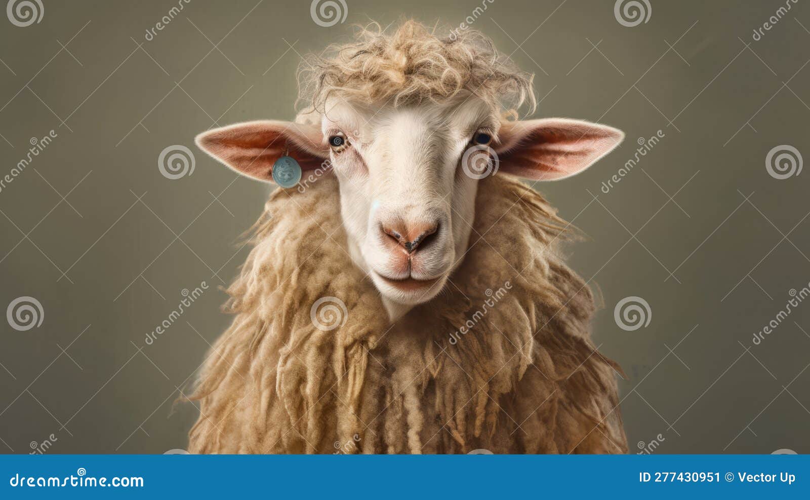 Sheep Portrait. Vector Illustrated Portrait Of Ram Or Sheep ...