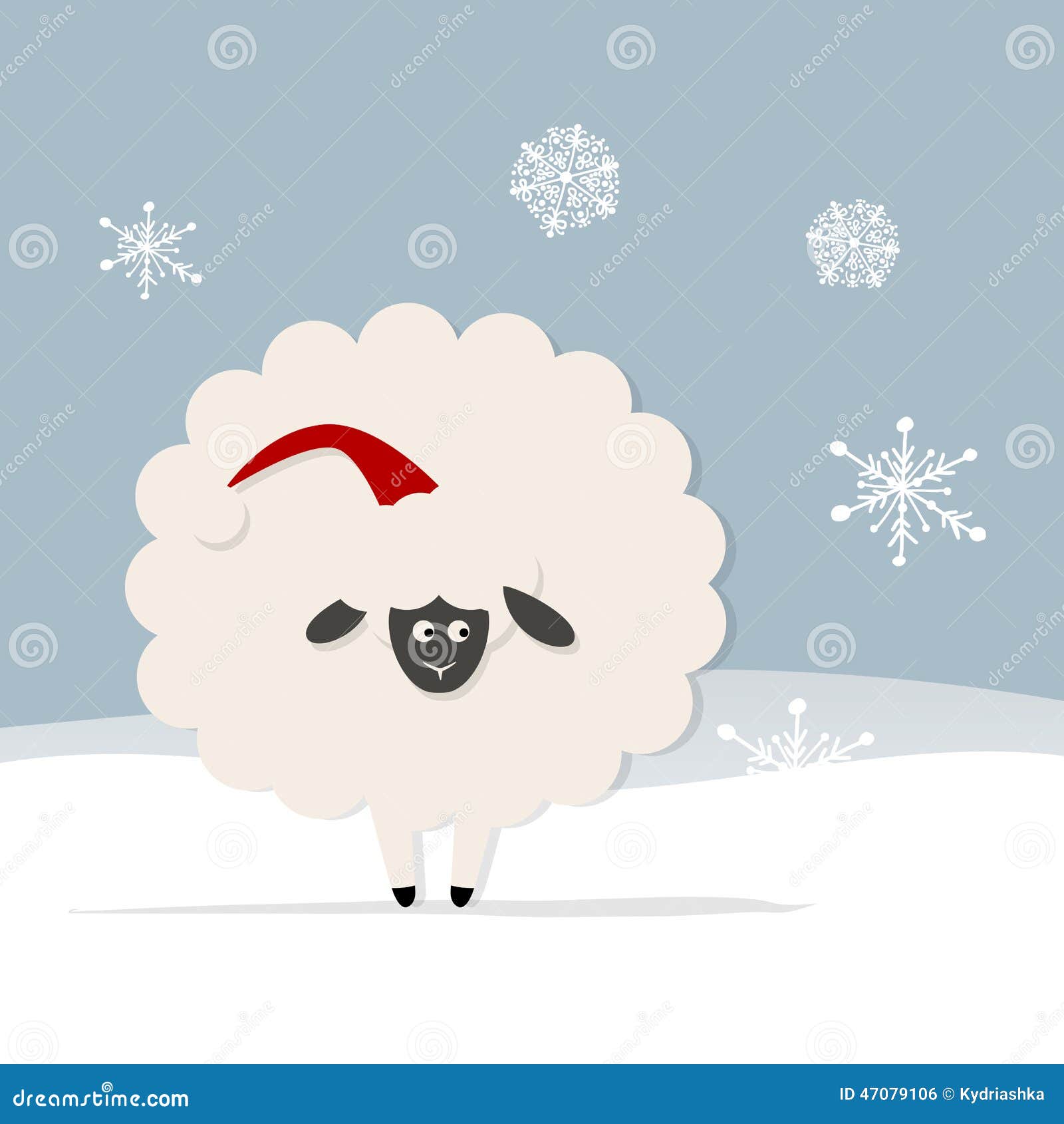 Sheep Santa In Forest, Symbol Of New Year 2015 Vector Illustration ...