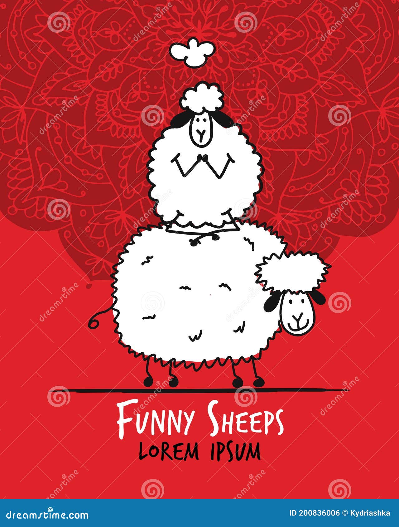 Funny Sheeps, Sketch for Your Design Stock Vector - Illustration of ...
