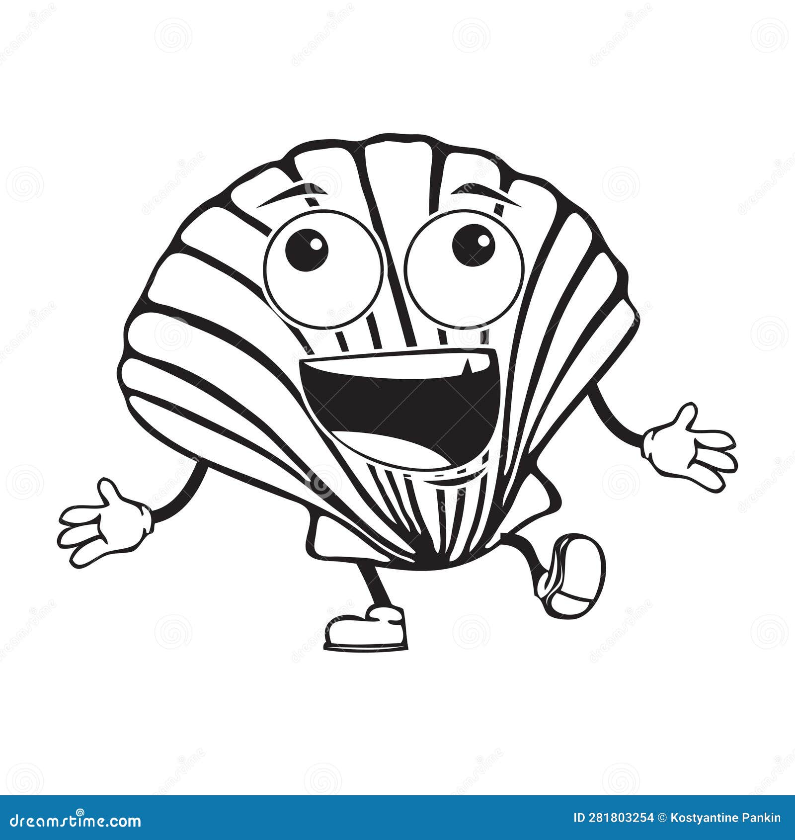 Funny shell stock vector. Illustration of ludicrous - 281803254