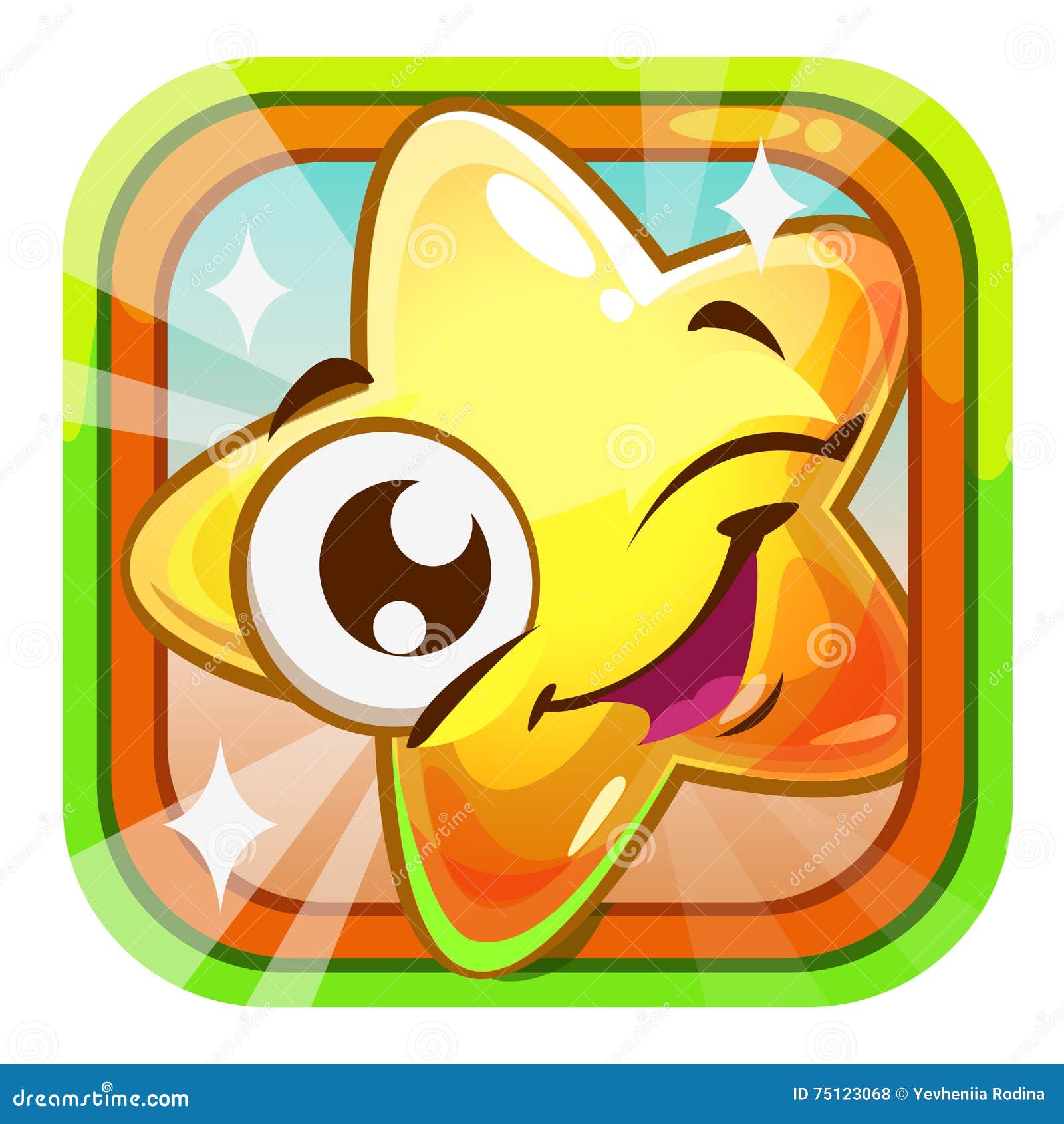 Funny Shiny Blinking Star Character. Stock Vector - Illustration of ...