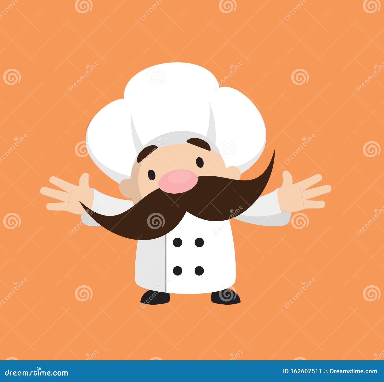 Funny Short Chef - Standing In Presenting Pose Vector Illustration ...