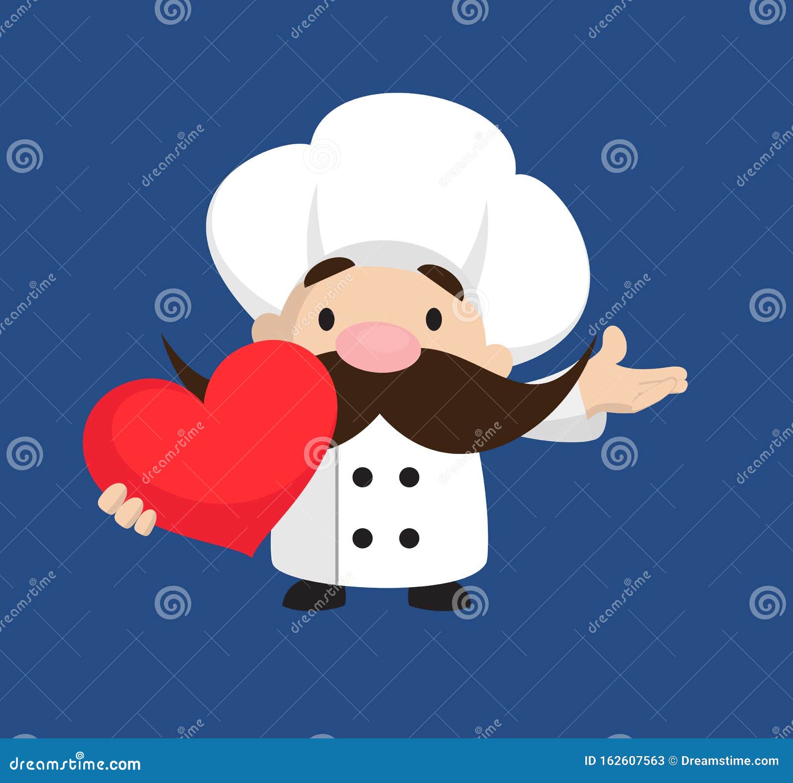 Funny Short Chef - Standing In Presenting Pose Vector Illustration ...