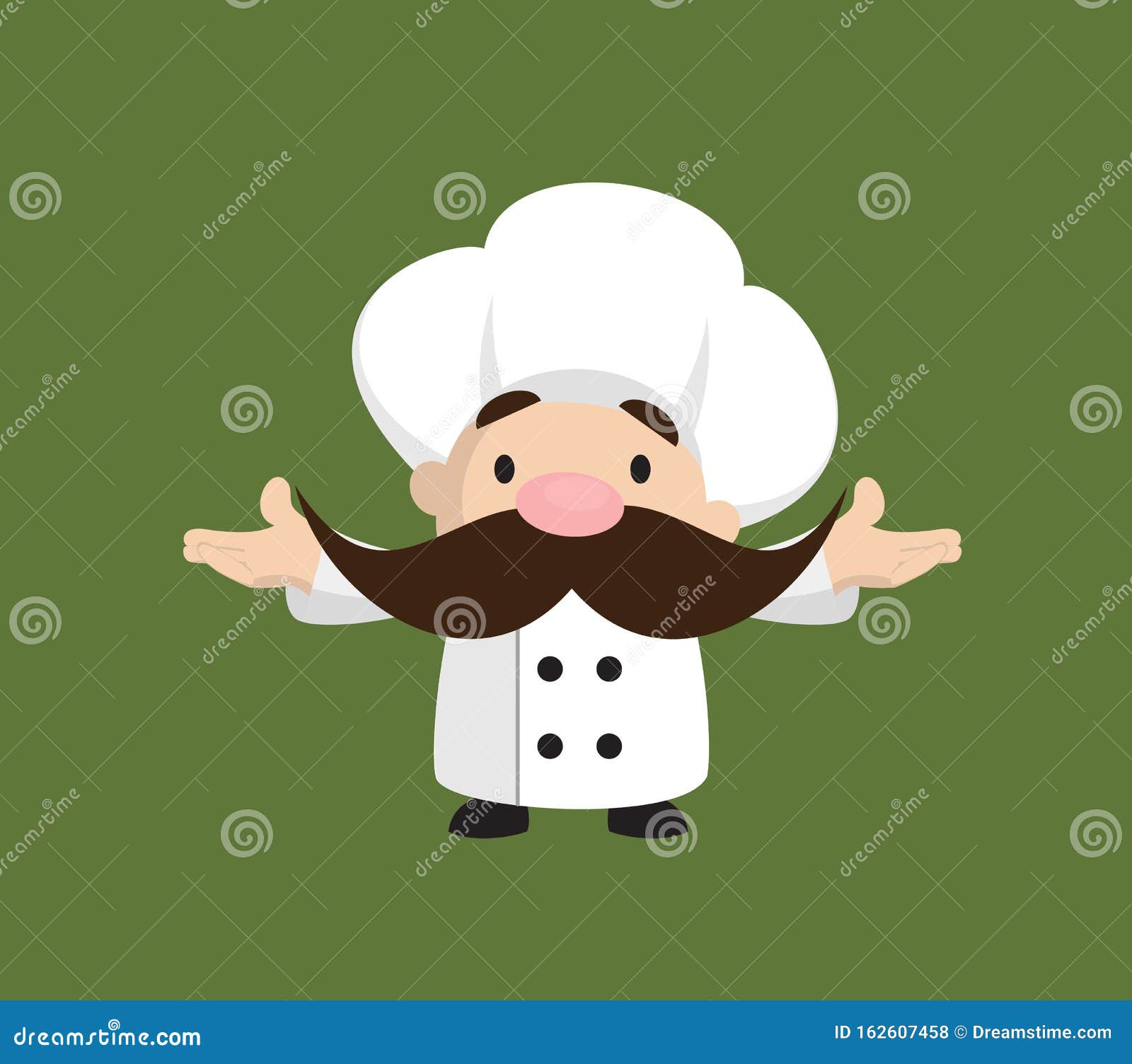 Funny Short Chef - Standing In Presenting Pose Vector Illustration ...