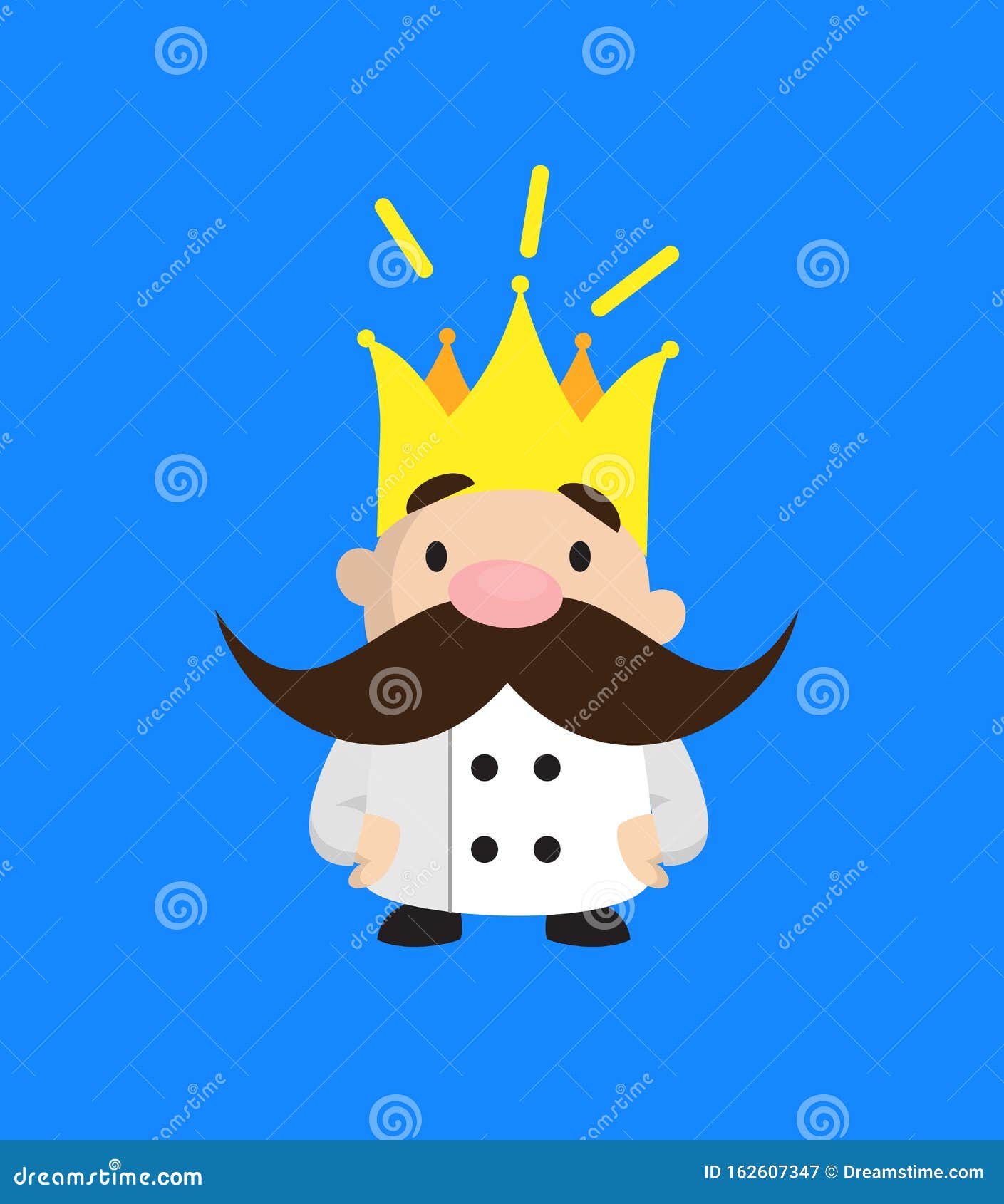 Funny Short Chef - Wearing a Crown Stock Vector - Illustration of short ...