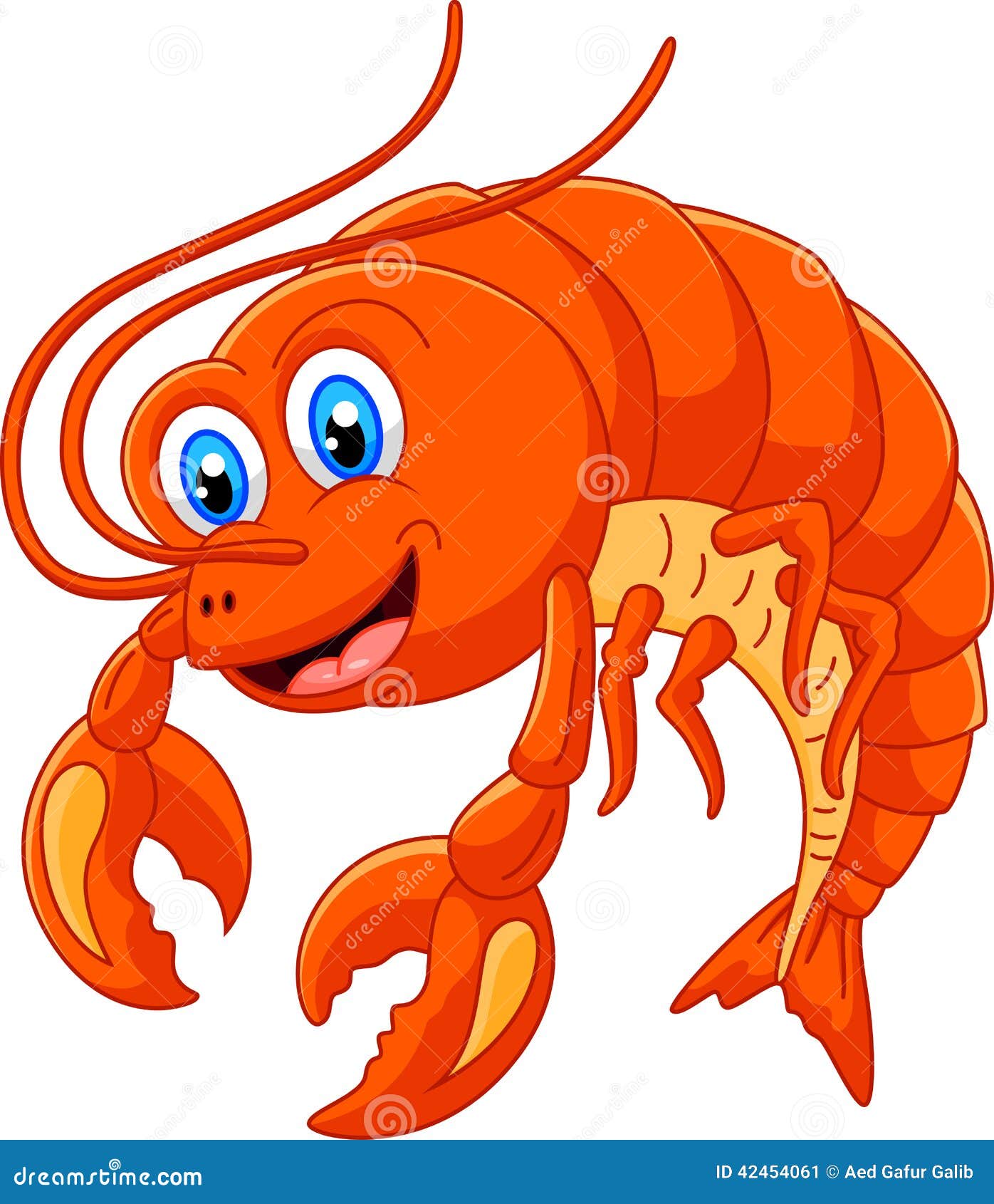 Funny Shrimp Cartoon Character Stock Vector - Illustration of isolated ...