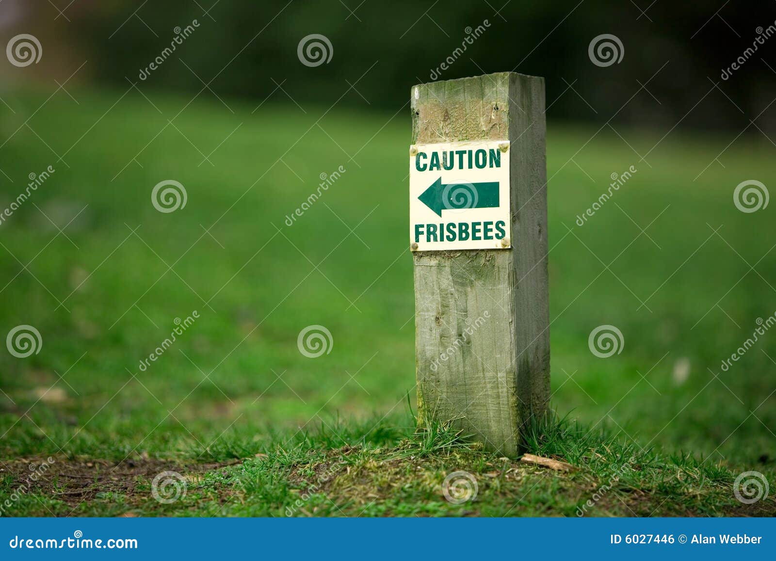 Funny Sign Caution Frisbees Stock Photo - Image of warning, grass: 6027446