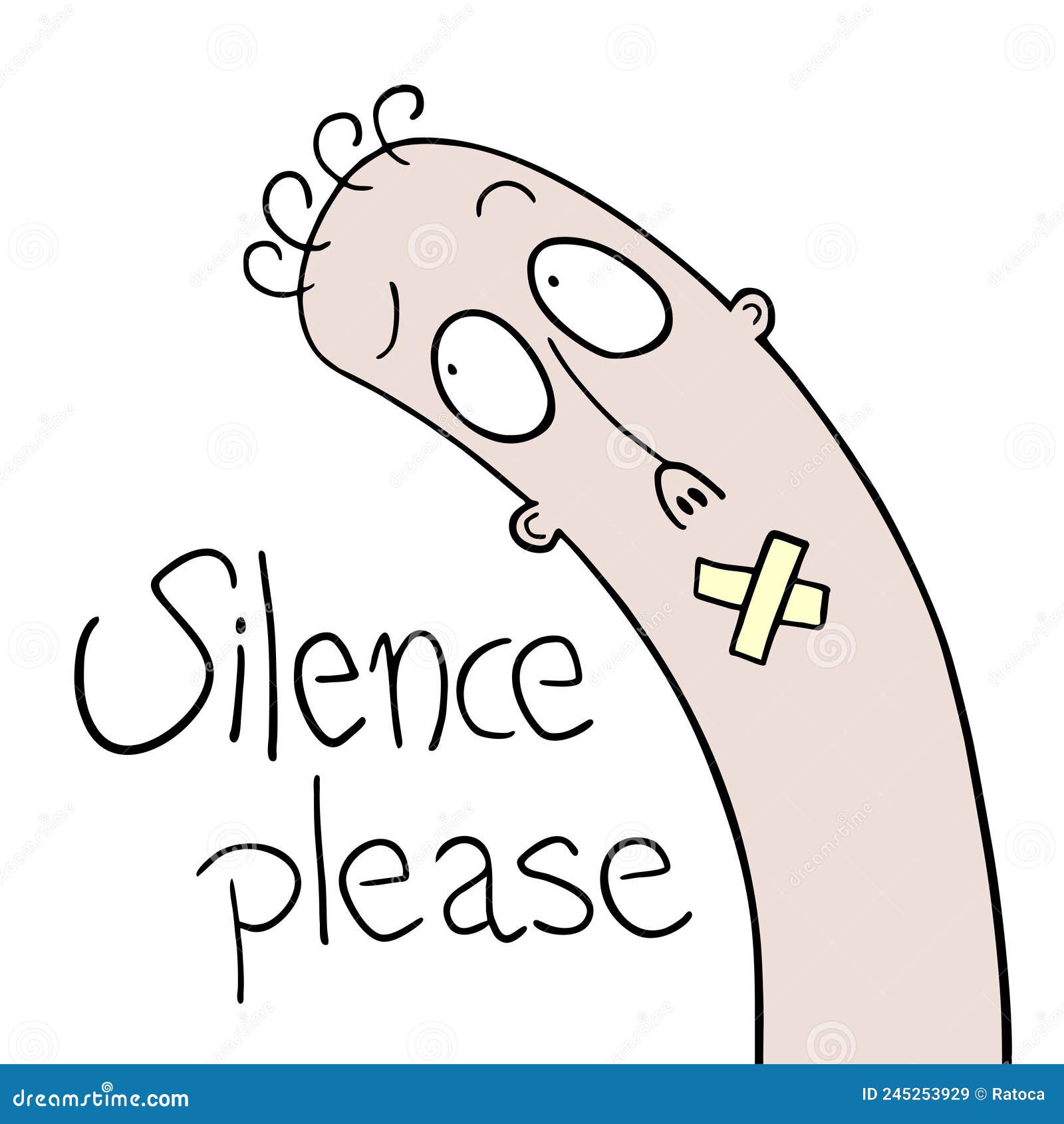 Funny Silence Please Message Stock Vector - Illustration of expression ...