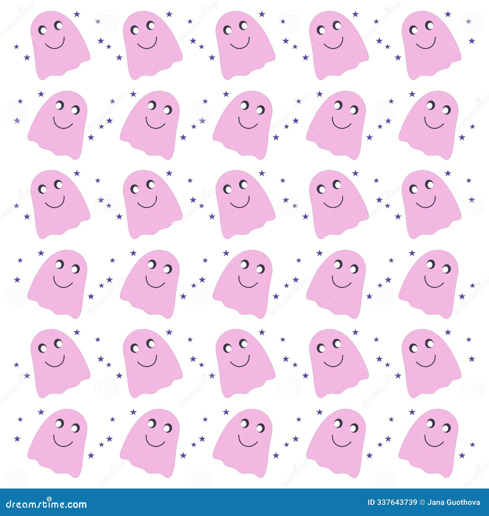 Funny Simple Ghosts Pattern Texture Background Wallart Stock Vector ...