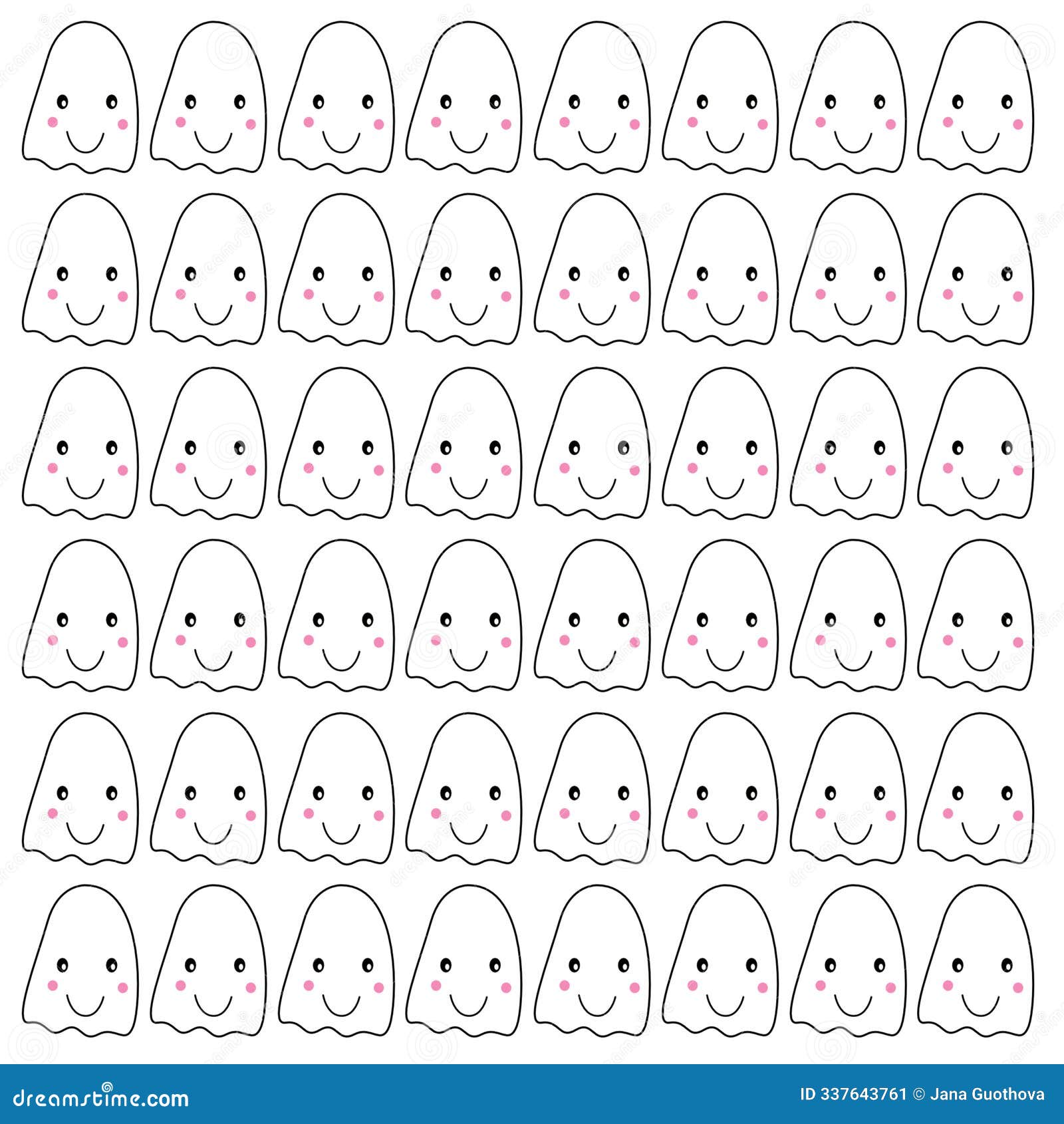 Funny Simple Ghosts Pattern Texture Background Wallart Stock Vector ...