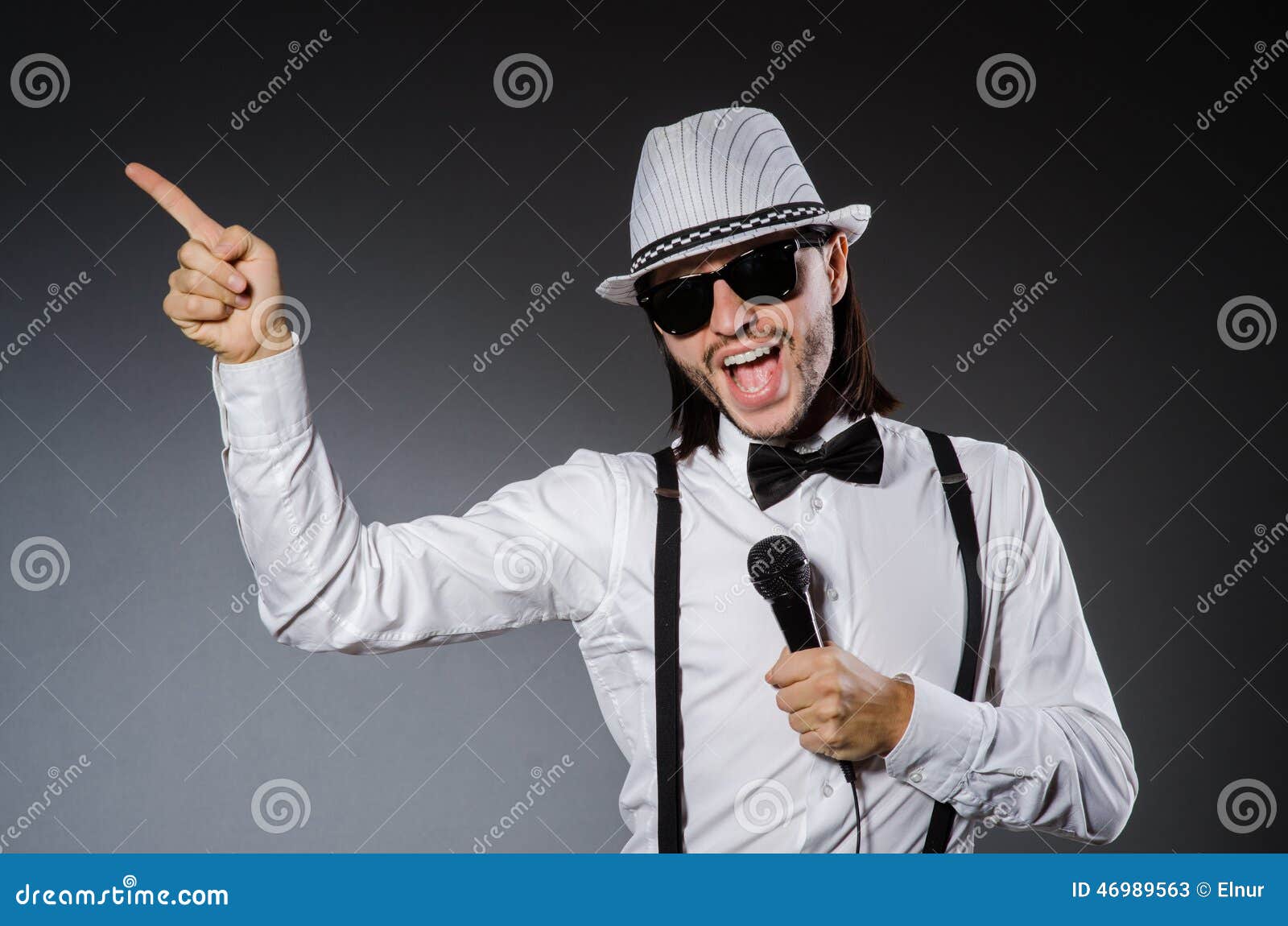 Funny Singer With Microphone Royalty-Free Stock Image | CartoonDealer ...