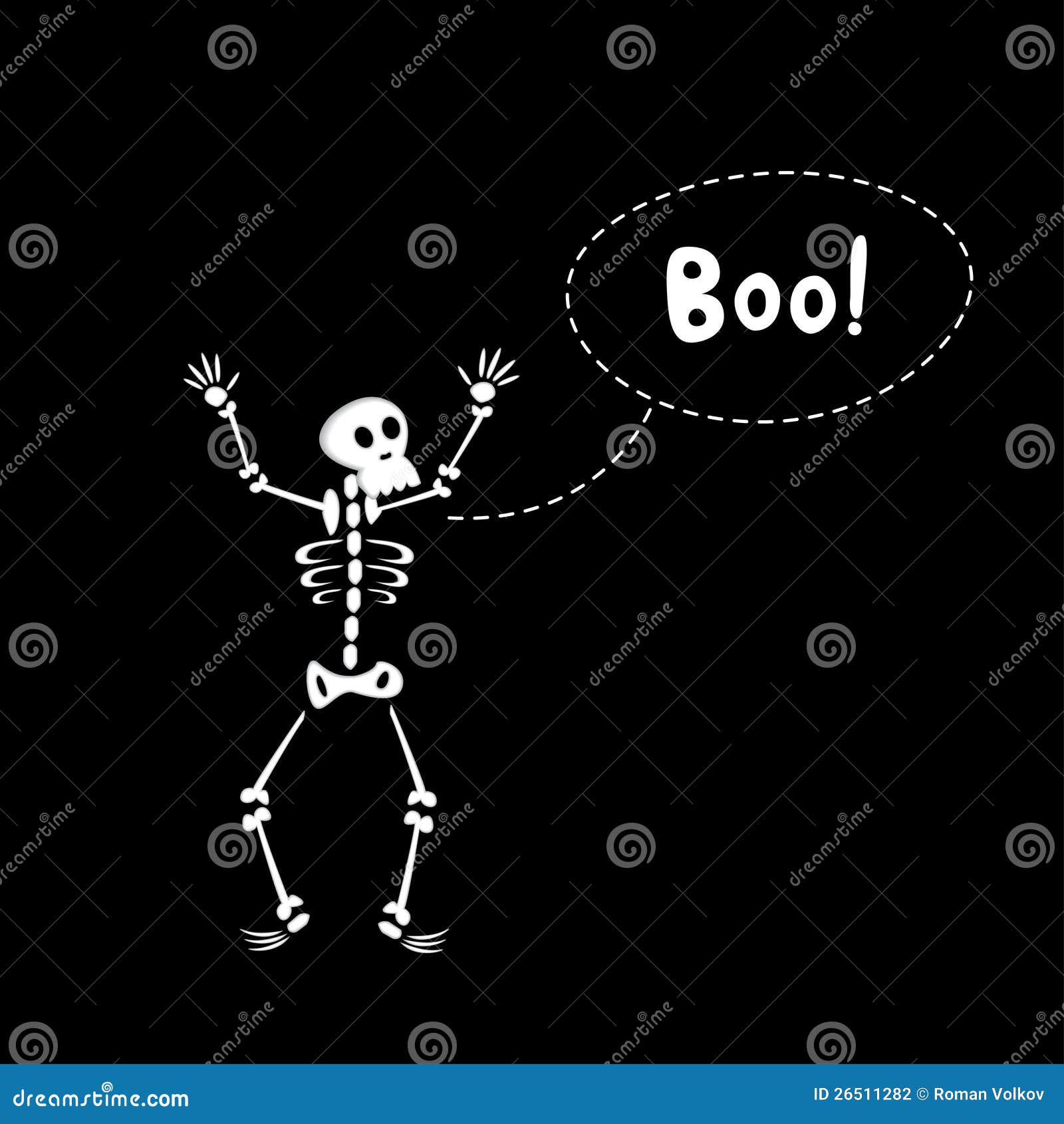 Funny Skeleton stock vector. Illustration of silhouette - 26511282