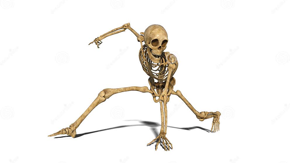 Funny Skeleton Break Dancing on the Floor, Human Skeleton Exercising on ...
