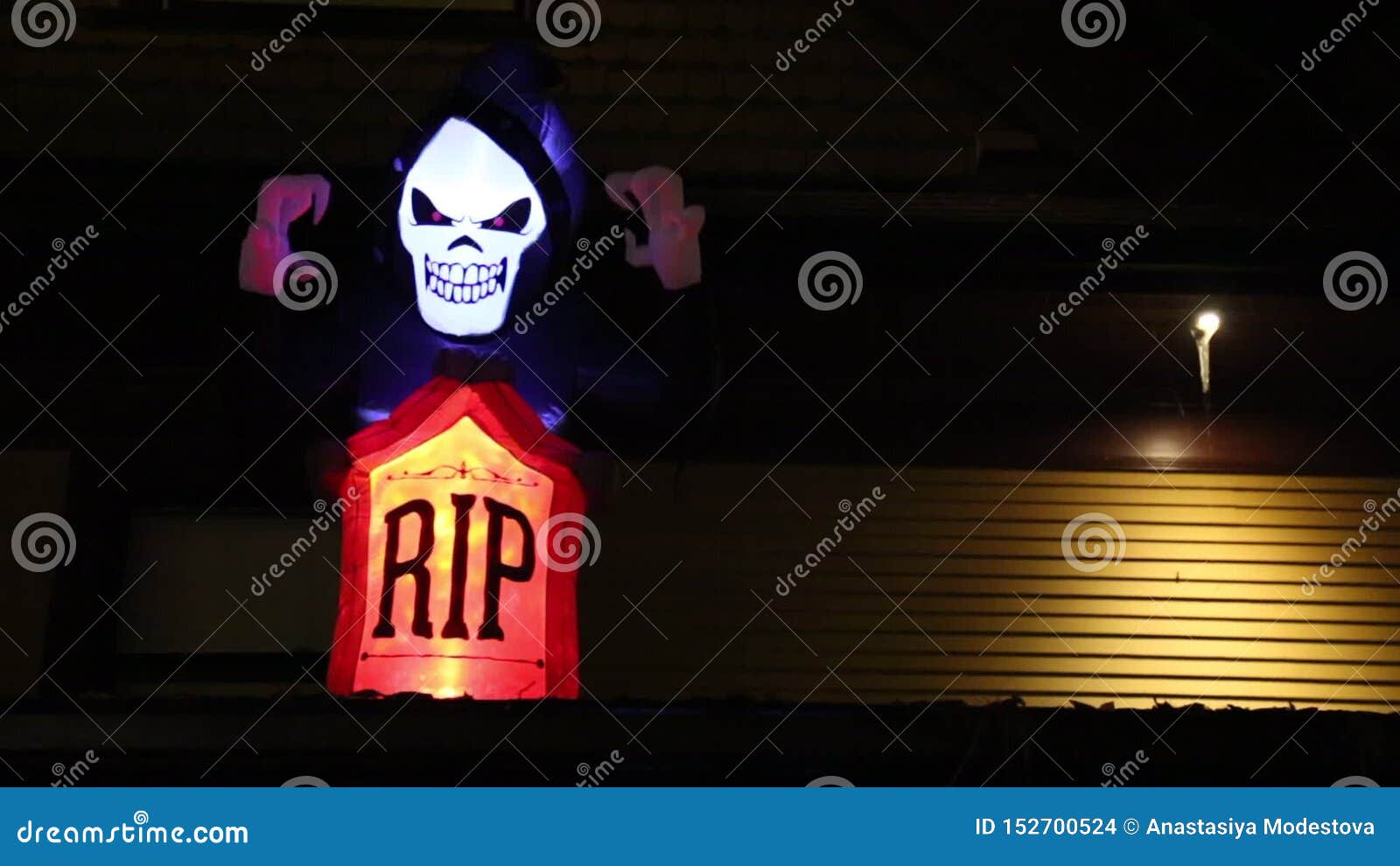 Skeleton Grave with RIP Dark Background Halloween Stock Footage - Video ...