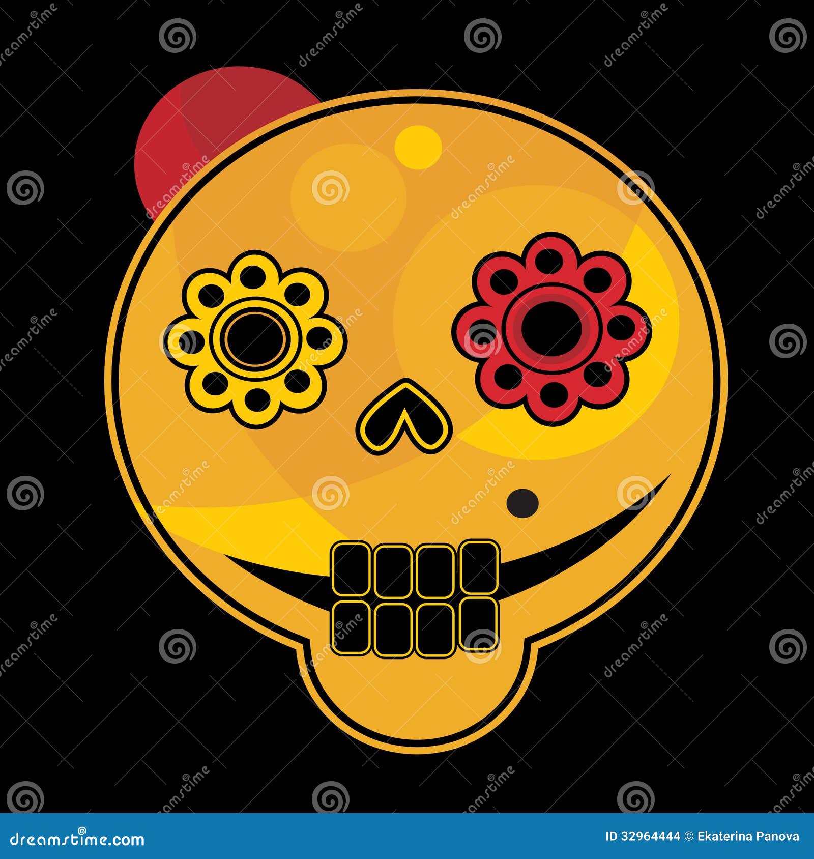 Funny skull face. stock vector. Illustration of laughing - 32964444