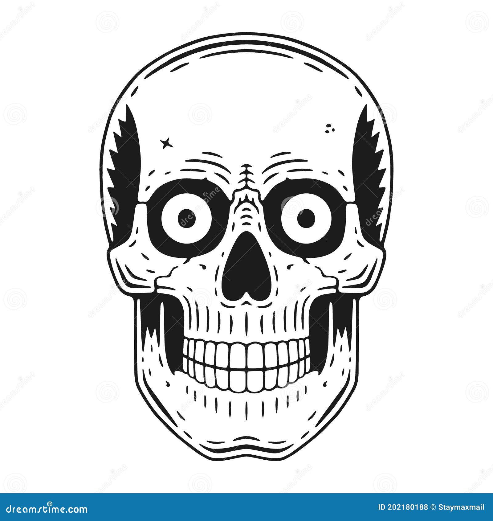 Funny Skull. Modern Logo. Retro Skull Dude. Stock Vector - Illustration ...