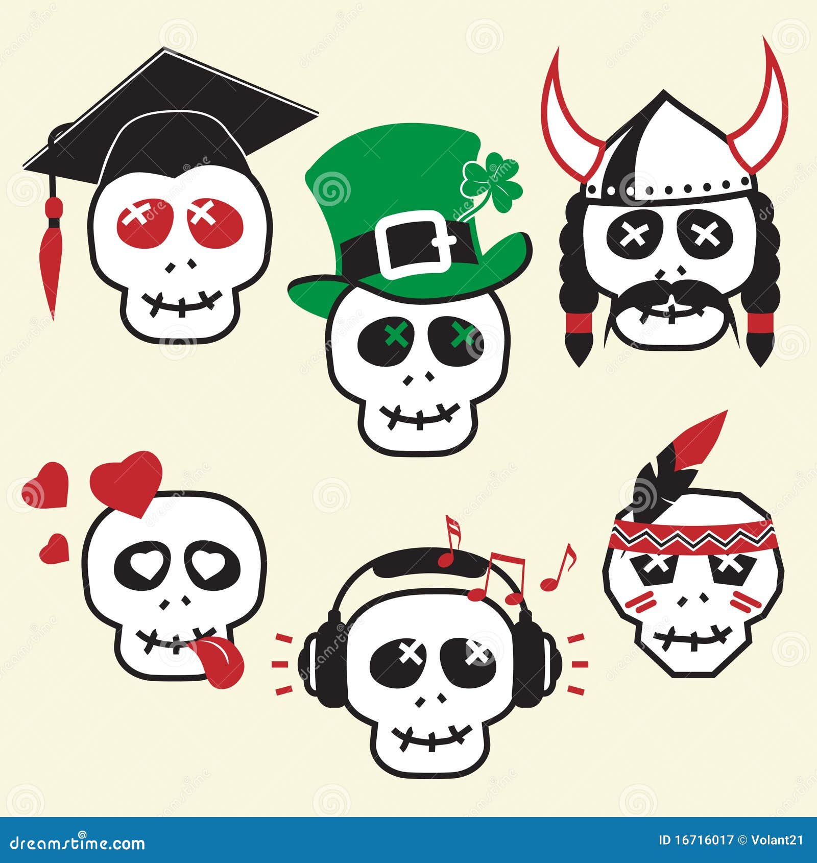 Funny skulls, smiles stock vector. Illustration of horror - 16716017