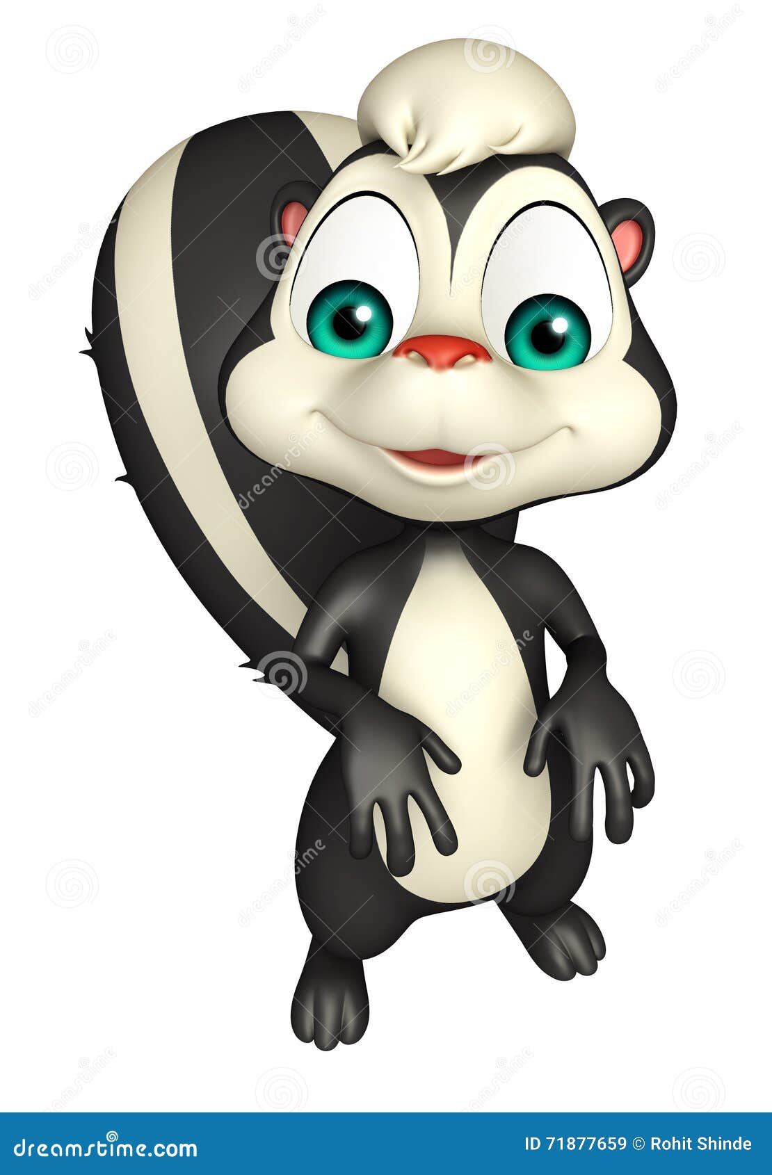 Funny Skunk Cartoon Character Stock Illustration - Illustration of ...