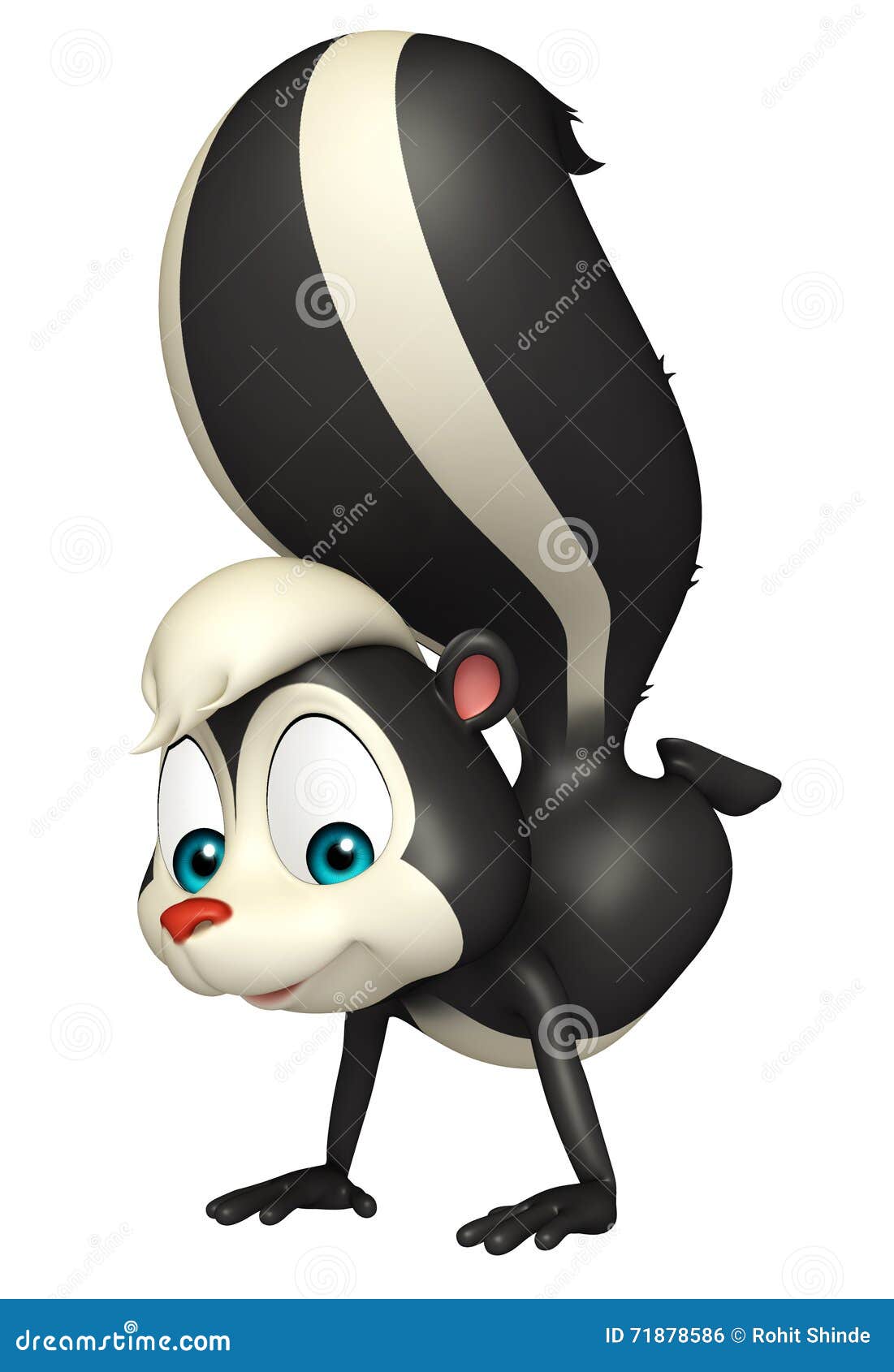 Funny Skunk Cartoon Character Stock Illustration - Illustration of ...