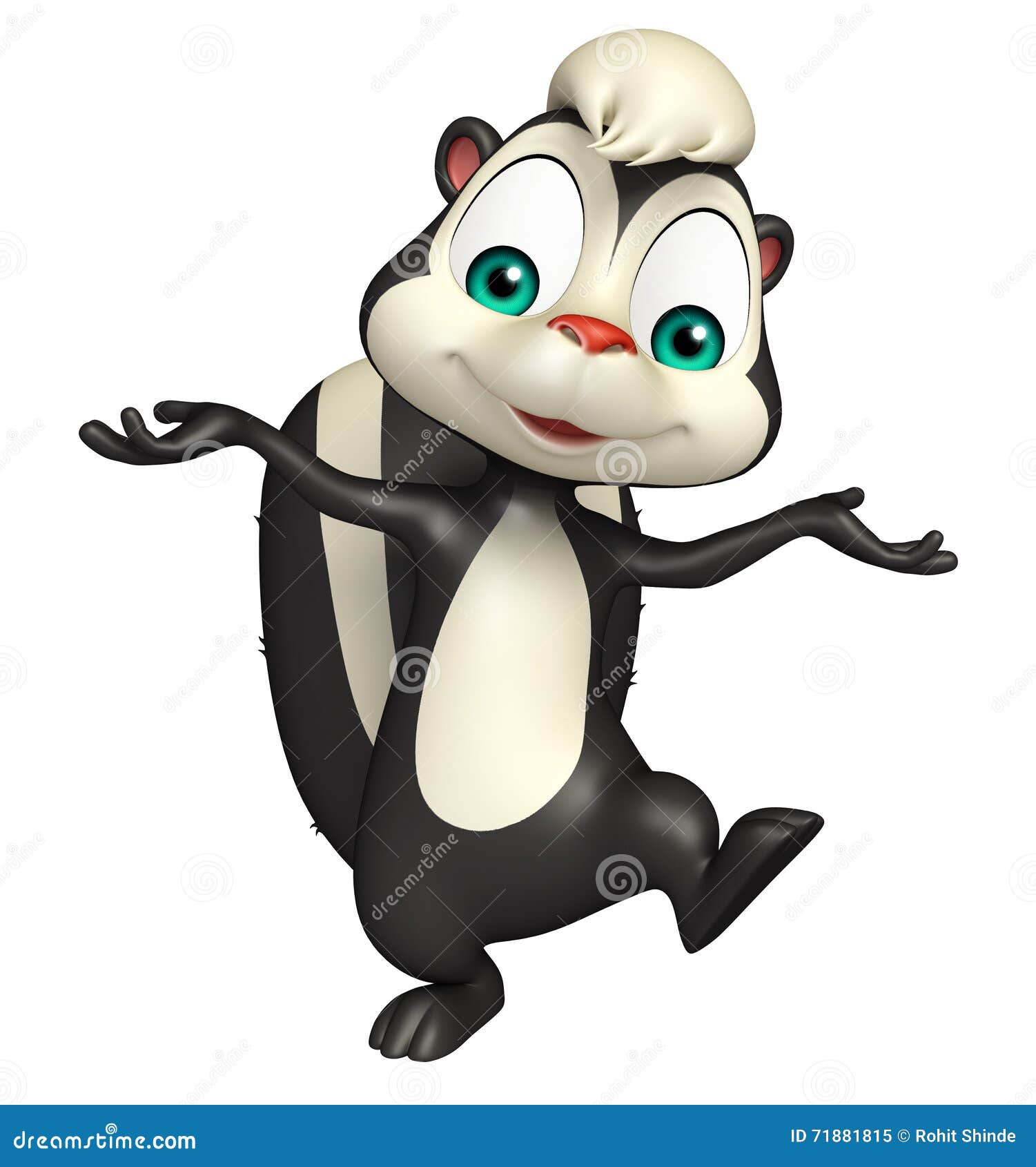 Funny Skunk Cartoon Character Stock Illustration - Illustration of cute ...