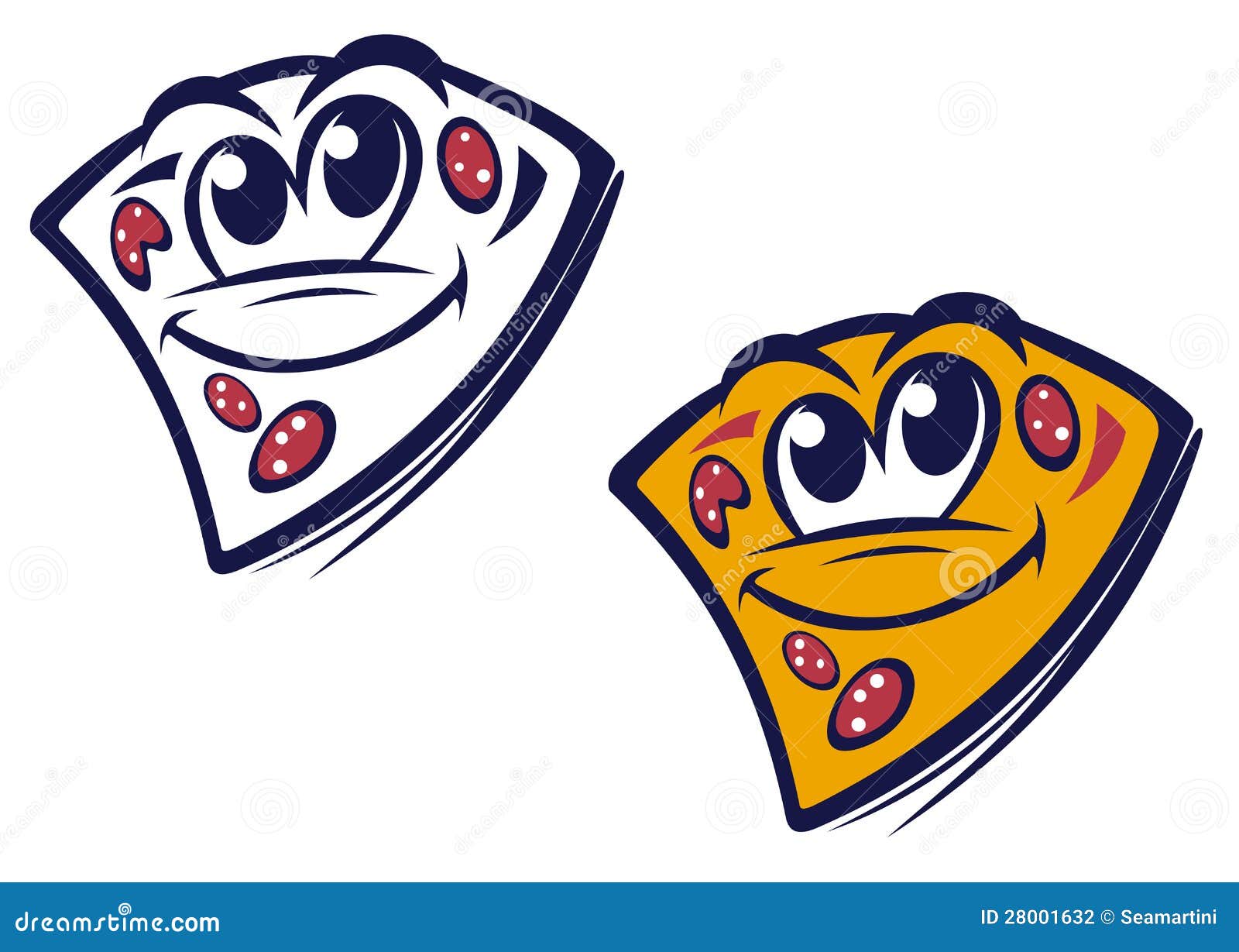 Funny slice of pizza stock vector. Illustration of pizza - 28001632