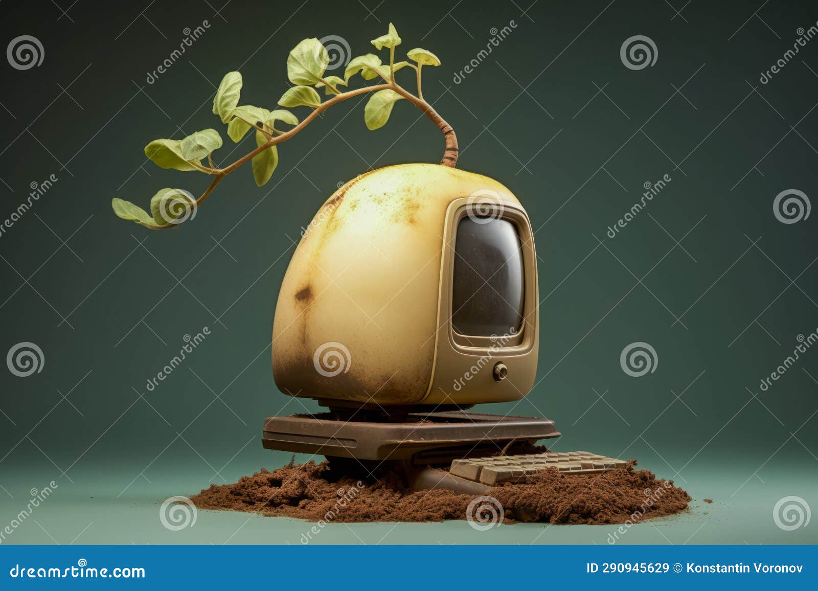 Funny Slow Old Obsolete Desktop PC In A Case That Look Like Potato ...