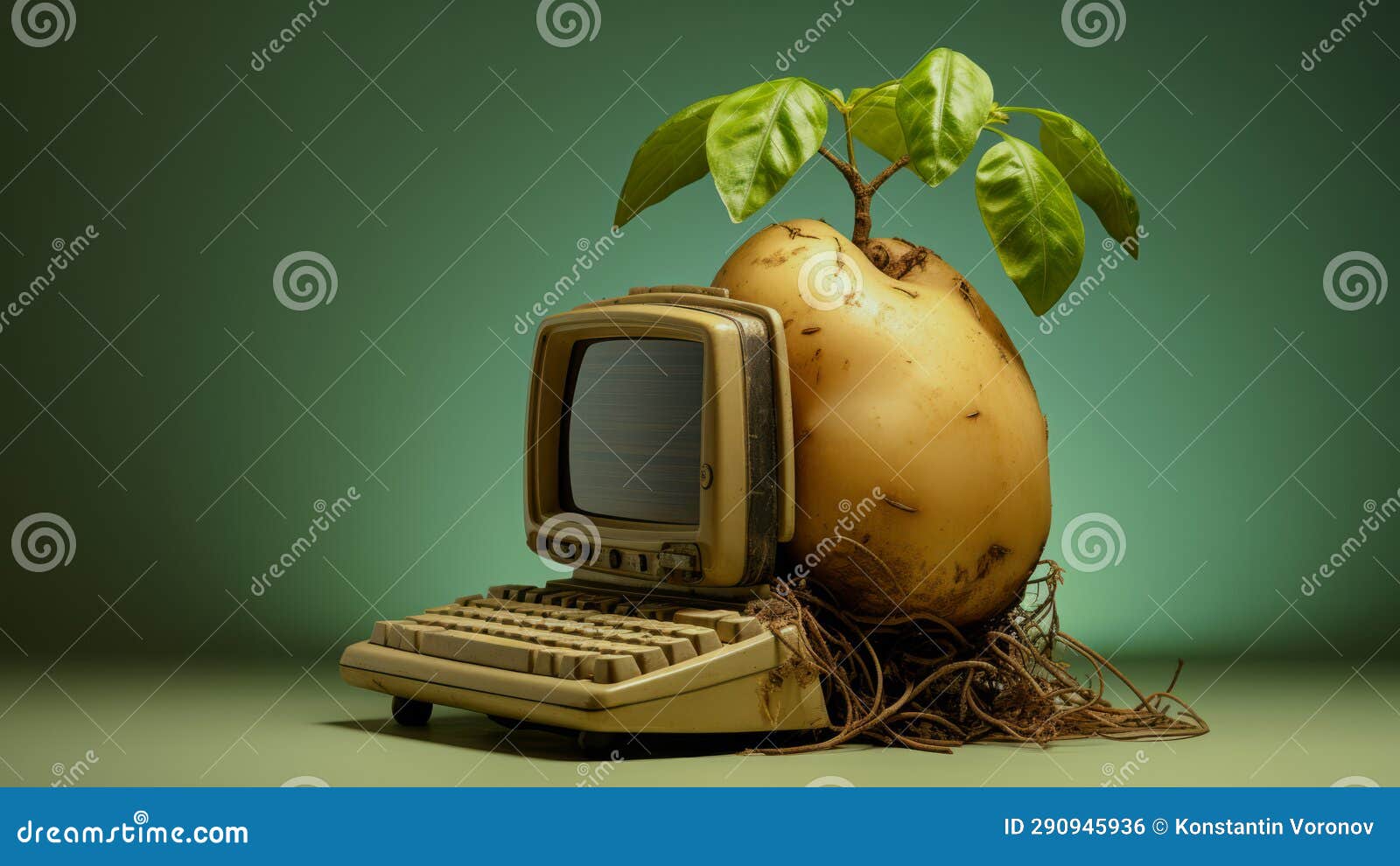 Funny Slow Old Obsolete Desktop PC In A Case That Look Like Potato ...