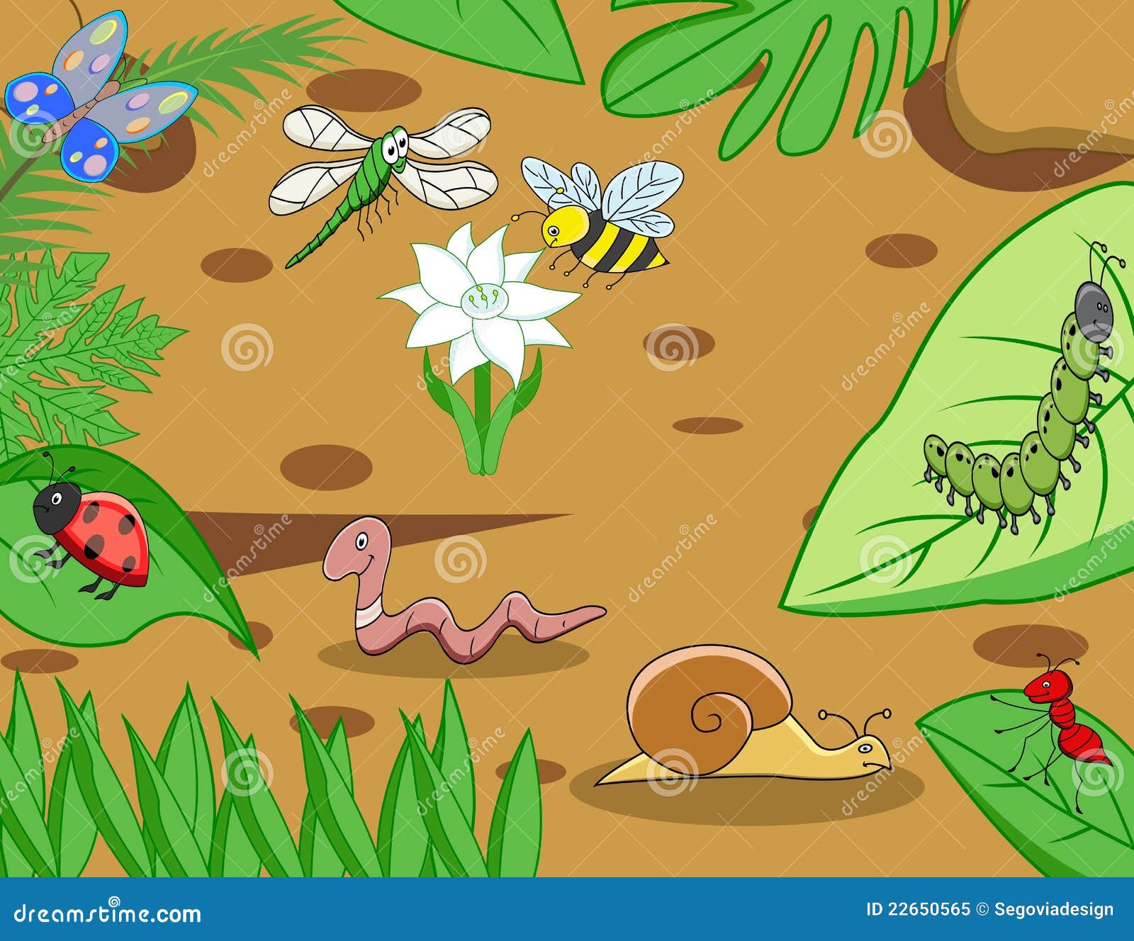 Funny small animal cartoon stock vector. Illustration of flower - 22650565