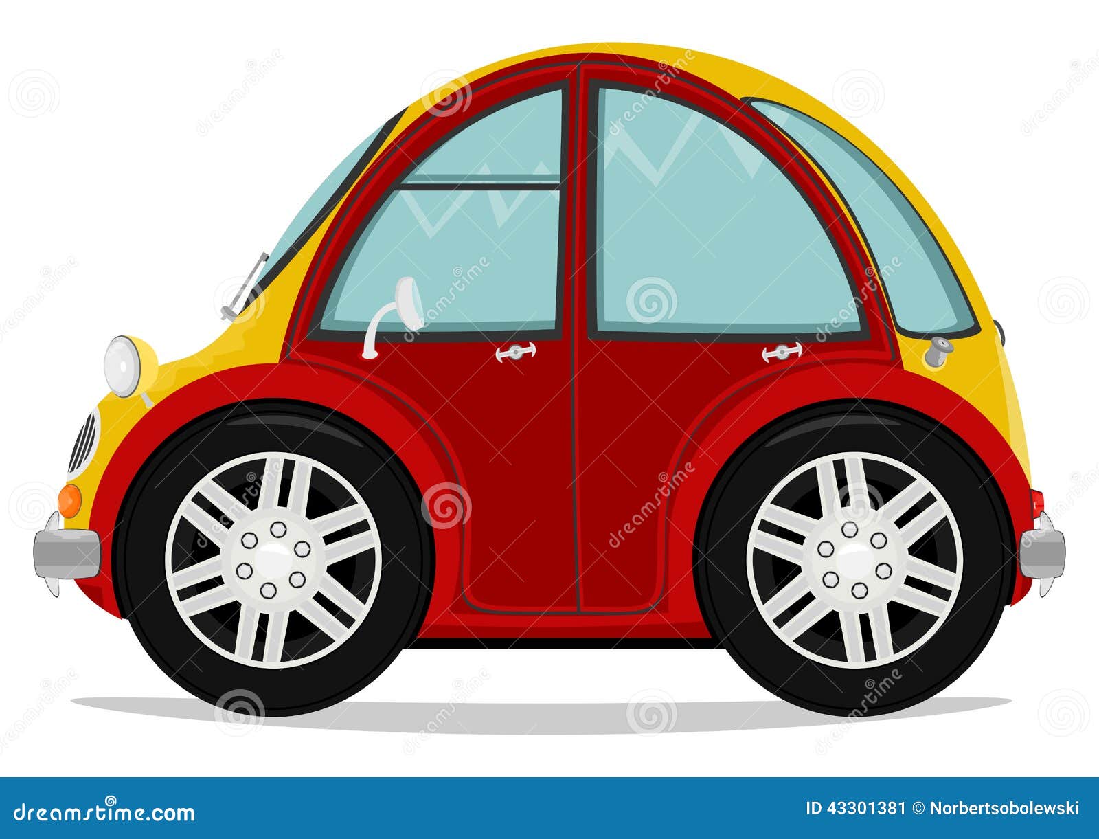 Funny small car stock vector. Illustration of retro, model - 43301381