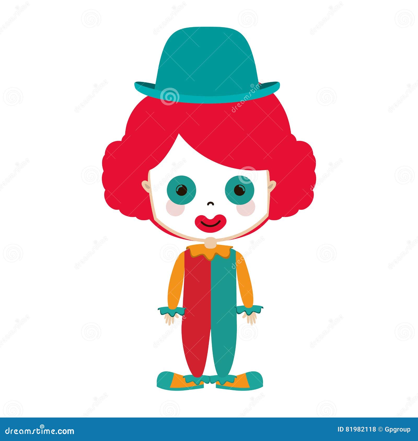 Funny small clown with hat stock illustration. Illustration of ...